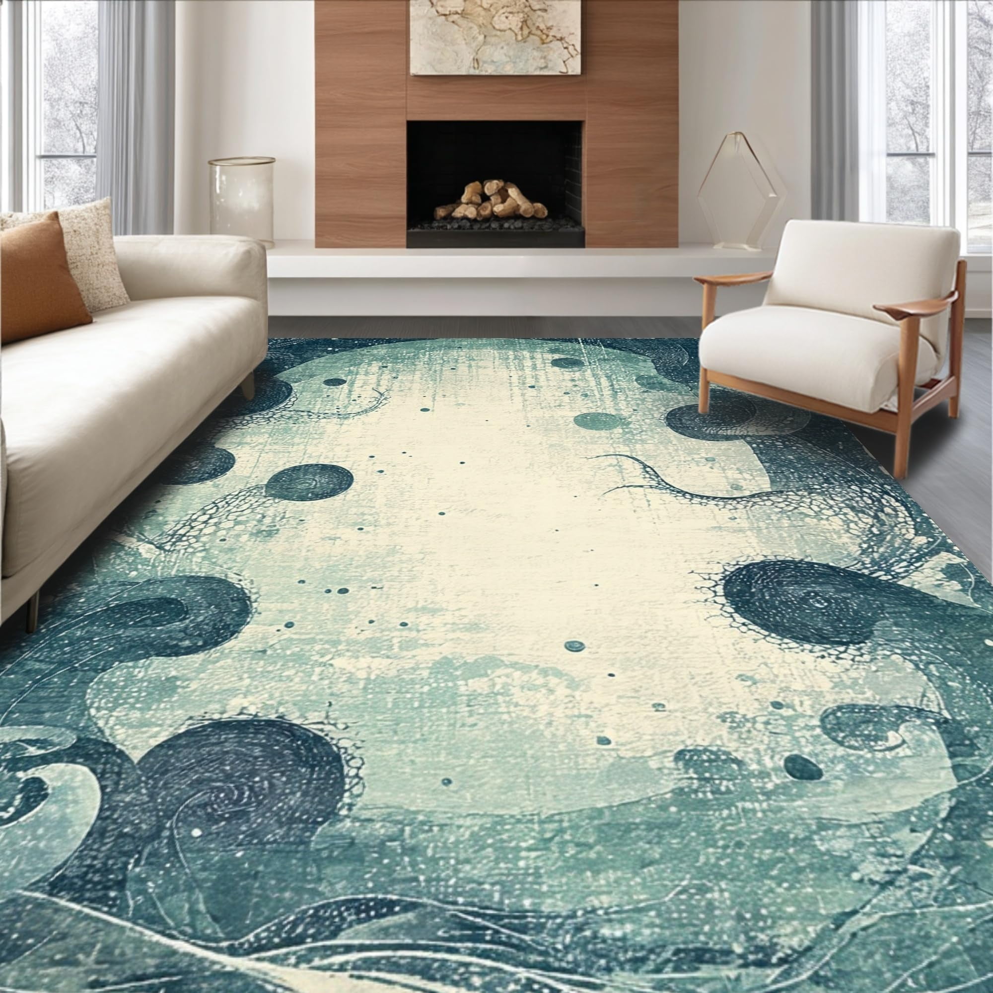 ODIKA Ultra Soft Area Rug 6x9, Non Slip, Stain Resistant, Washable Area ...