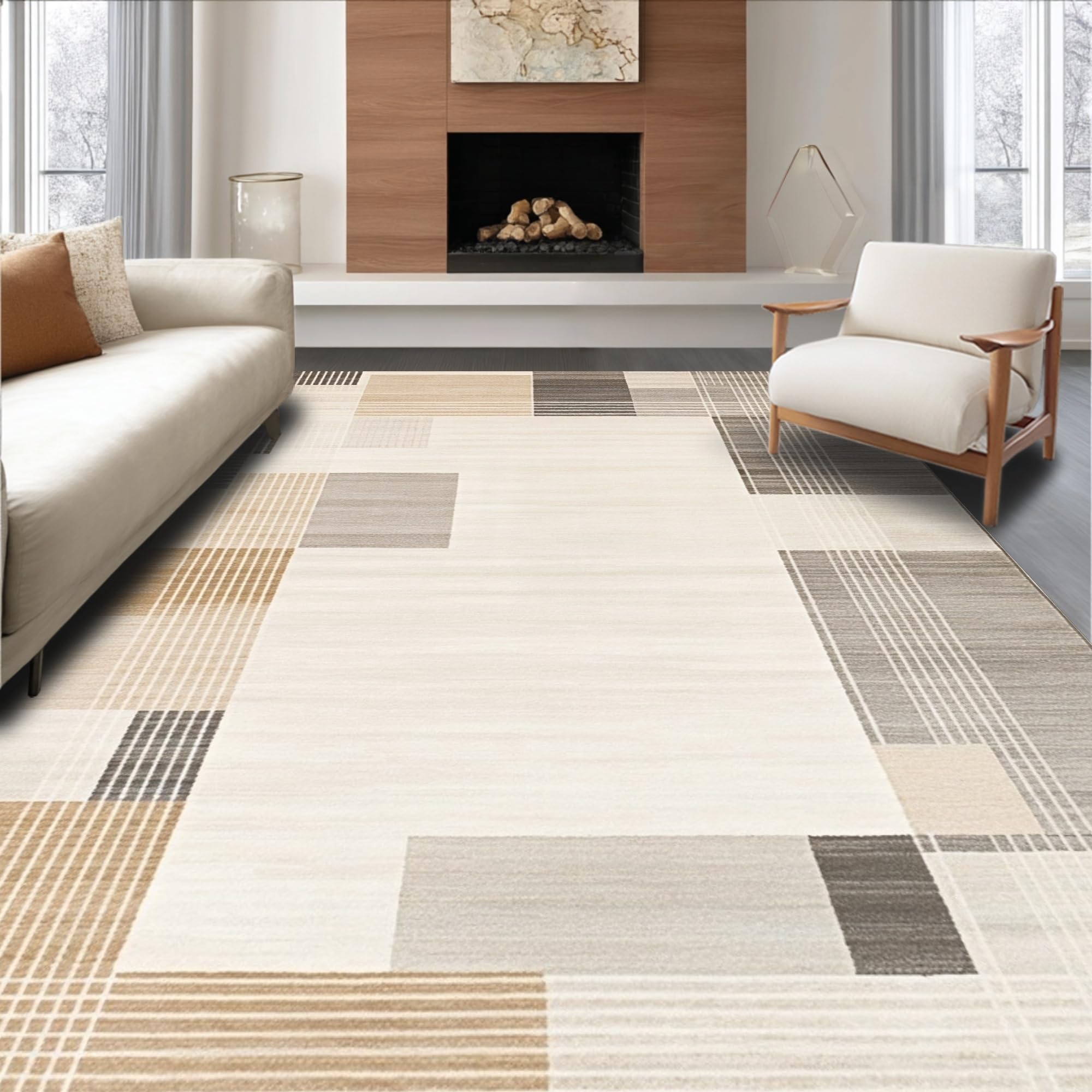 ODIKA Ultra Soft Area Rug 6x9, Non Slip, Stain Resistant, Washable Area ...