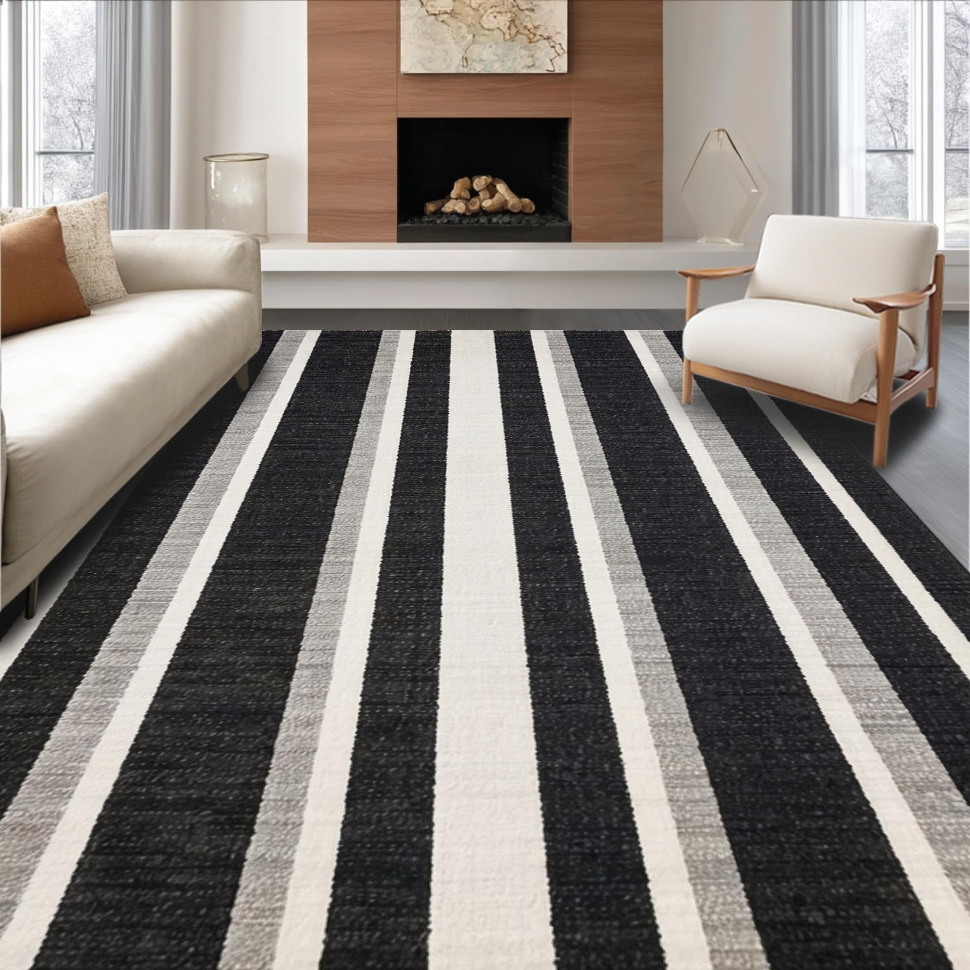 ODIKA Ultra Soft Area Rug 6x9, Non Slip, Stain Resistant, Washable Area Rugs for Living Room ...