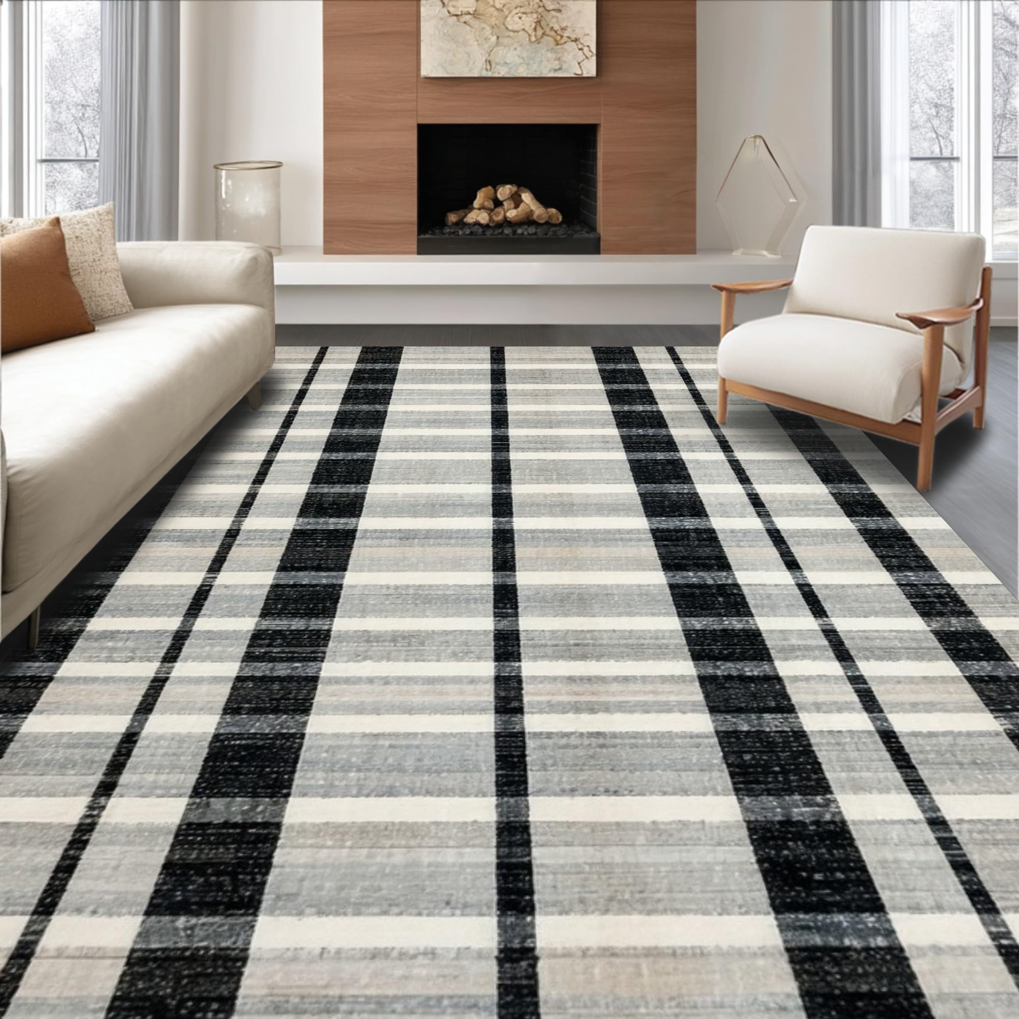 ODIKA Ultra Soft Area Rug 6x9, Non Slip, Stain Resistant, Washable Area ...