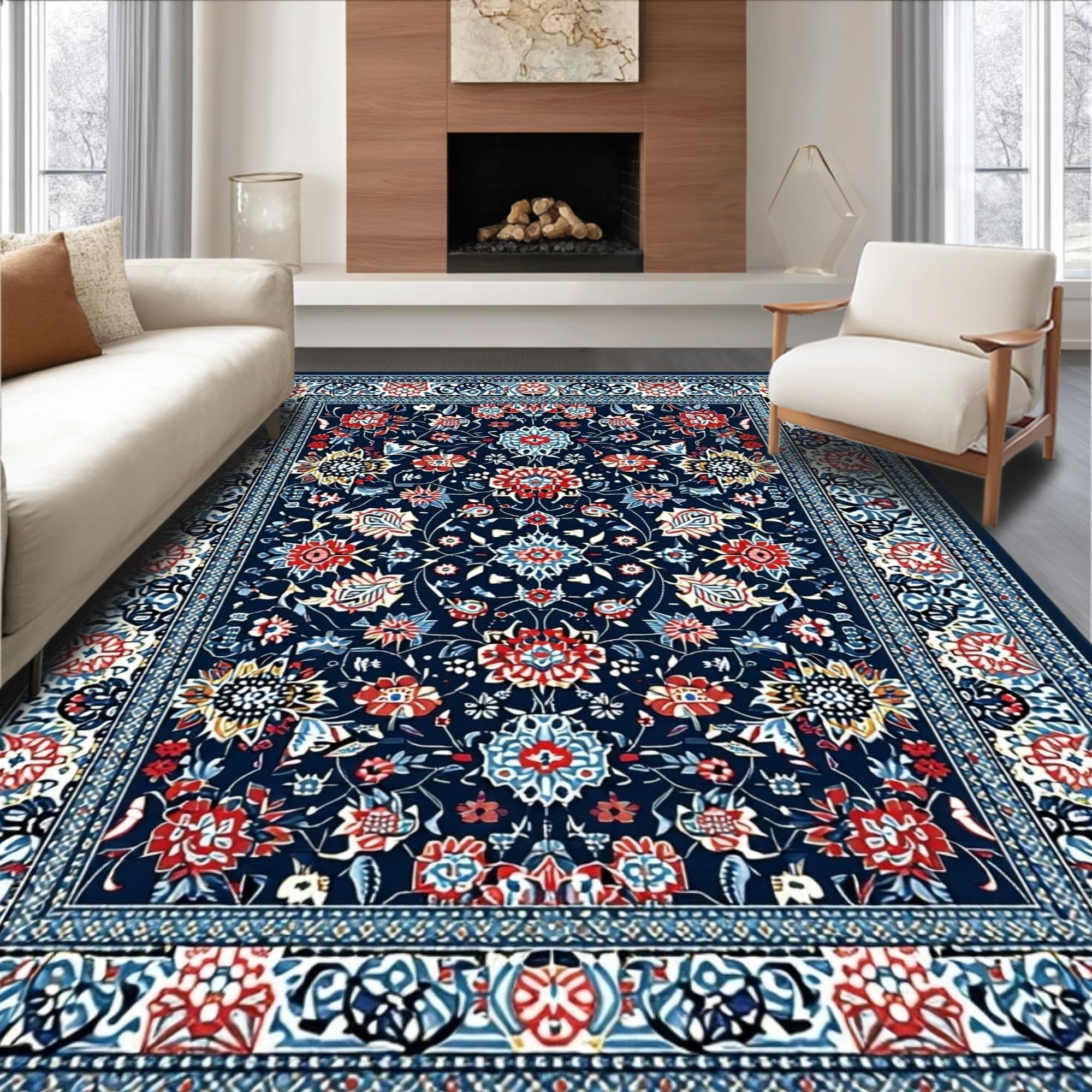 ODIKA Ultra Soft Area Rug 6x9, Non Slip, Stain Resistant, Washable Area ...