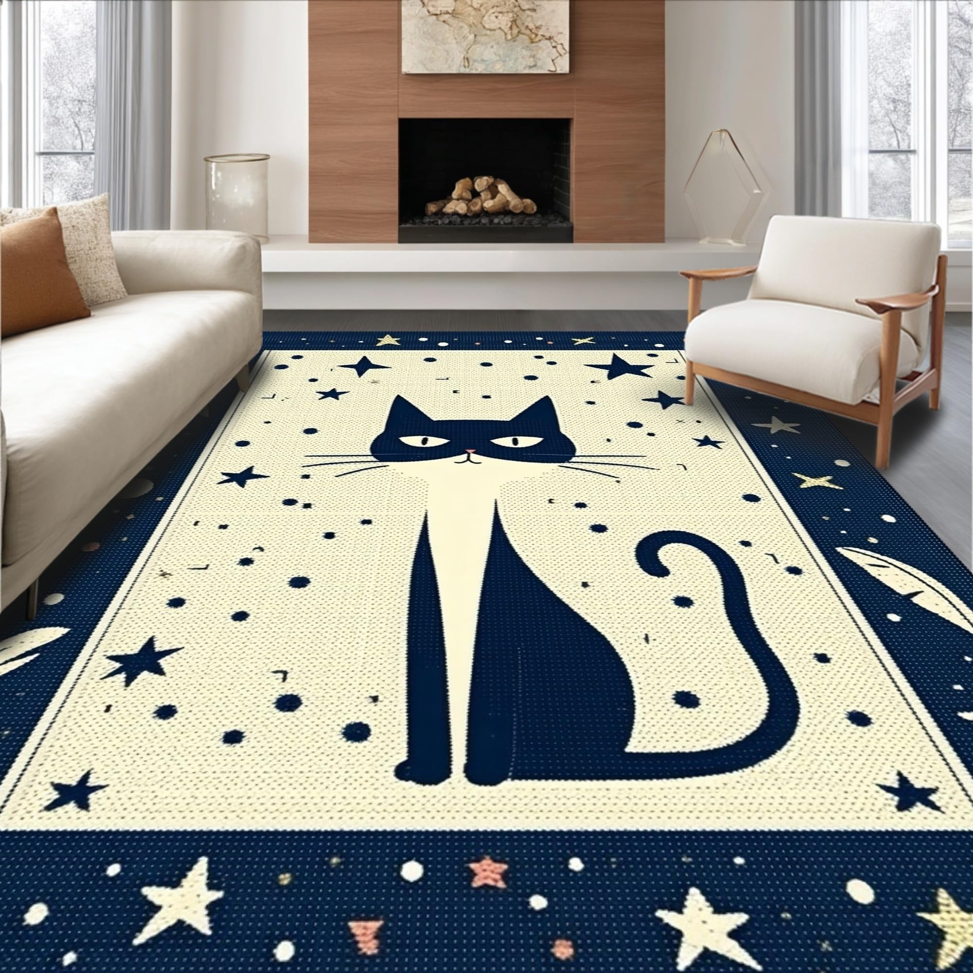 ODIKA Ultra Soft Area Rug 6x9, Non Slip, Stain Resistant, Washable Area ...