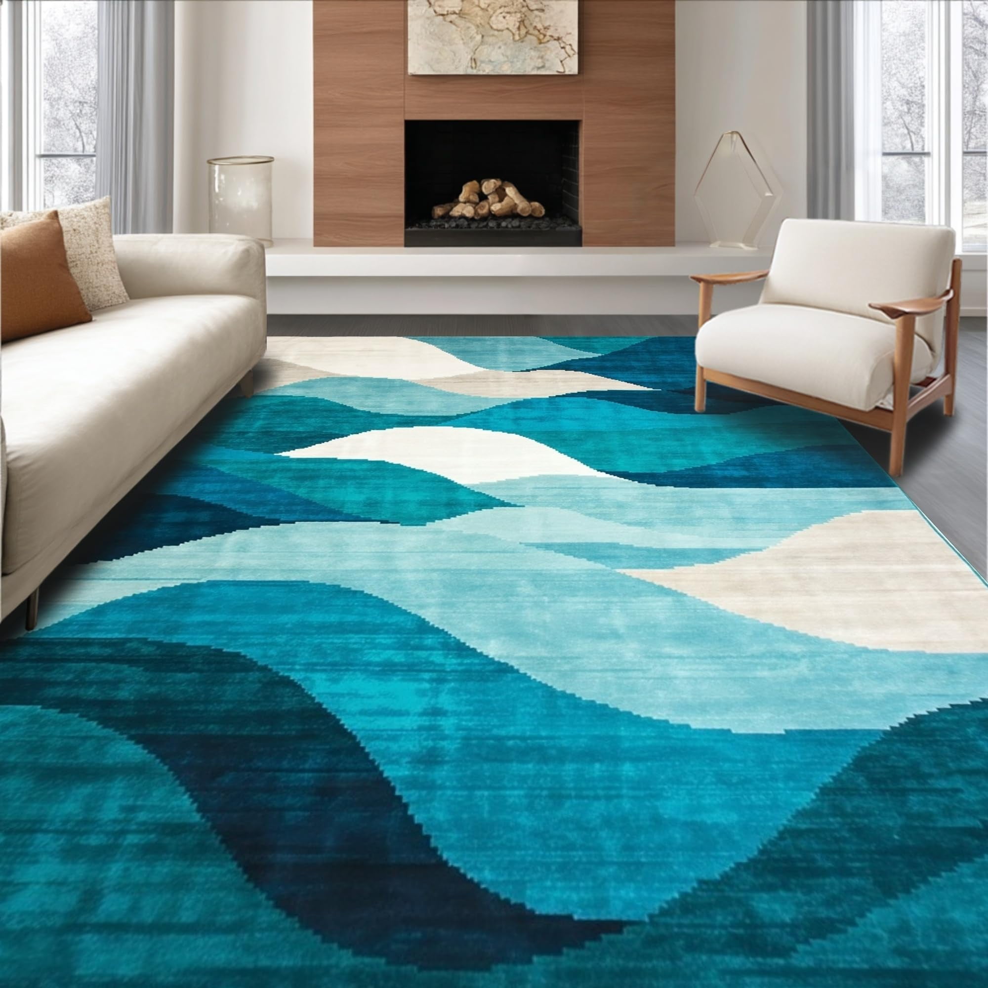 ODIKA Ultra Soft Area Rug 6x9, Non Slip, Stain Resistant, Washable Area ...