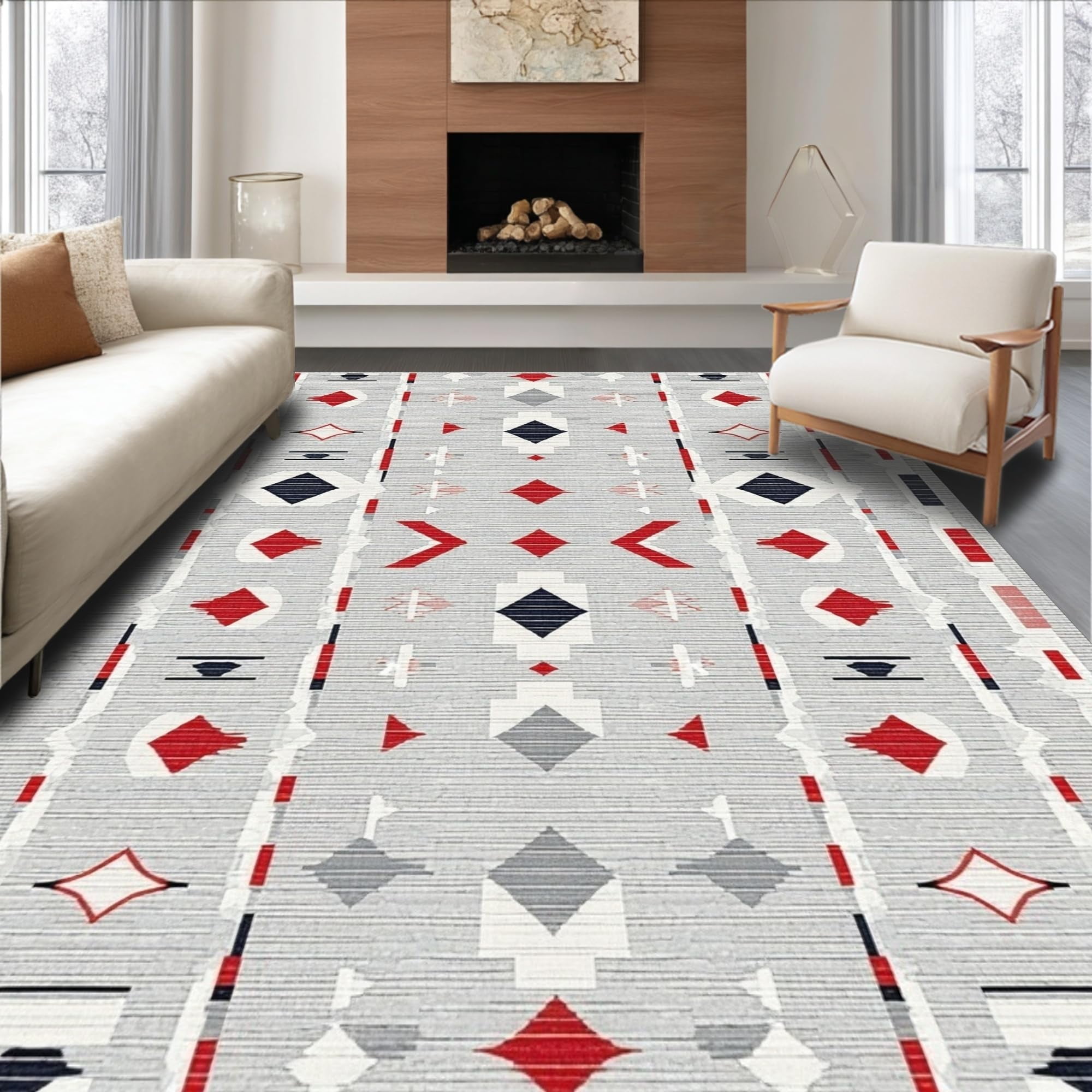 ODIKA Ultra Soft Area Rug 6x9, Non Slip, Stain Resistant, Washable Area ...