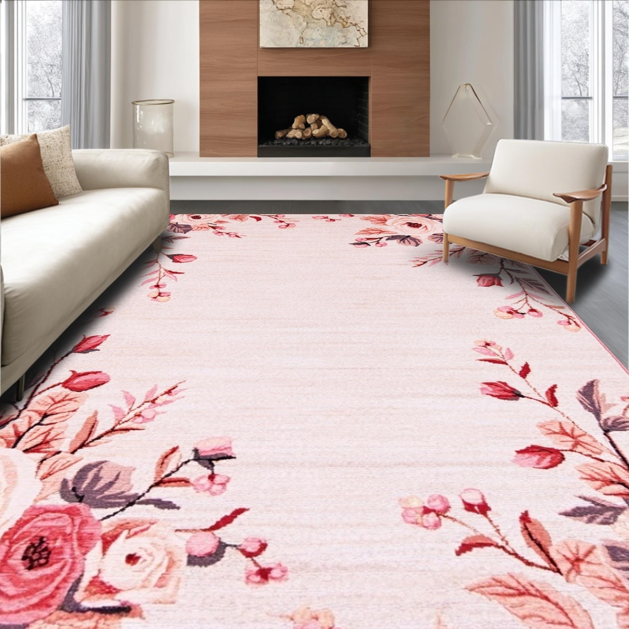 ODIKA Ultra Soft Area Rug 8x10, Non Slip, Stain Resistant, Washable ...