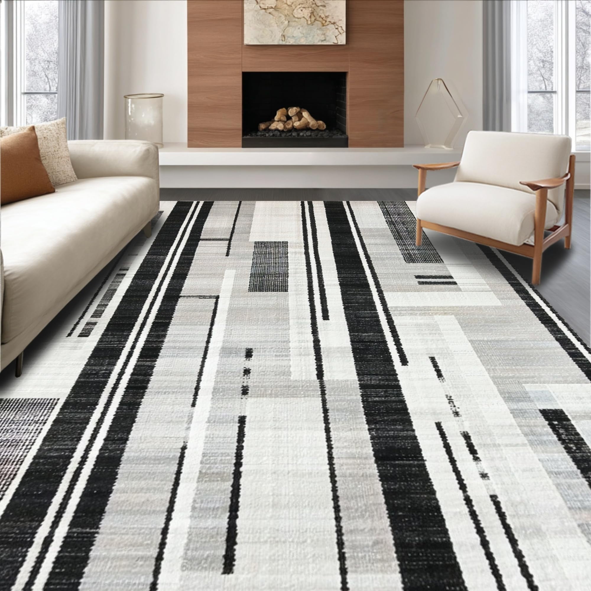 ODIKA Ultra Soft Area Rug 8x10, Non Slip, Stain Resistant, Washable ...