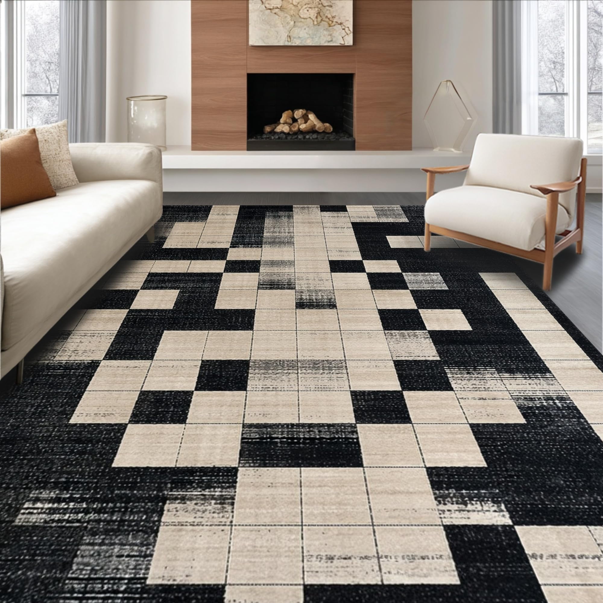 ODIKA Ultra Soft Area Rug 8x10, Non Slip, Stain Resistant, Washable ...