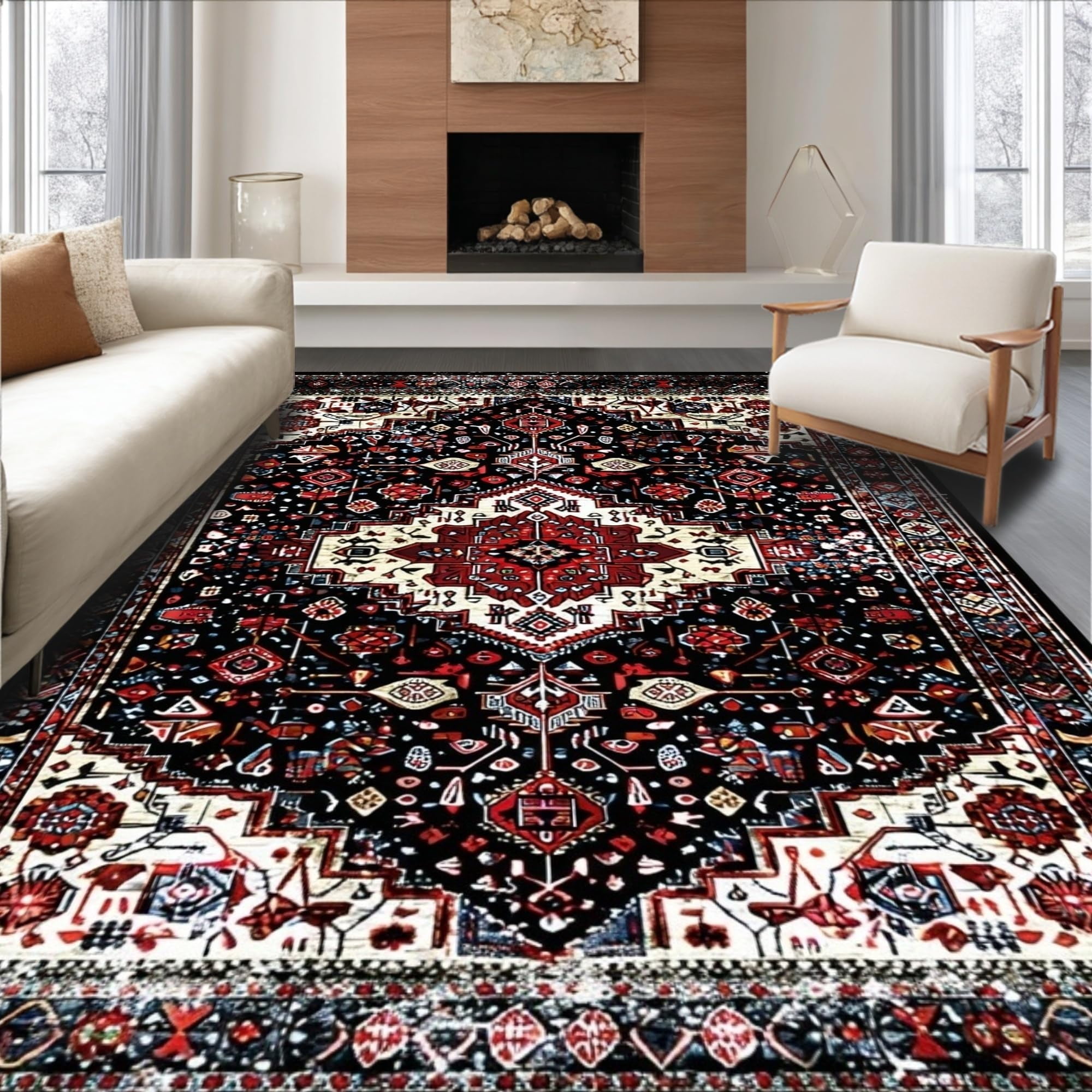 ODIKA Ultra Soft Area Rug 8x10, Non Slip, Stain Resistant, Washable ...
