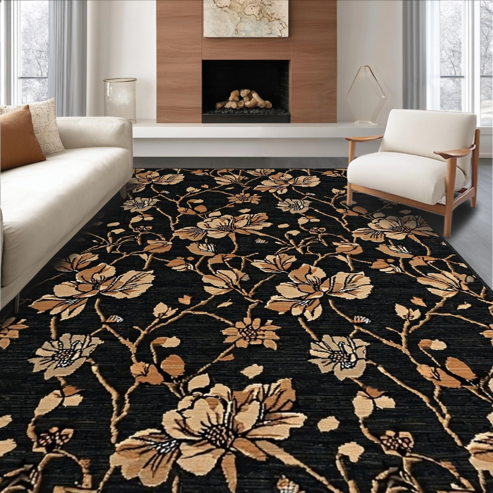 ODIKA Ultra Soft Area Rug 8x10, Non Slip, Stain Resistant, Washable ...