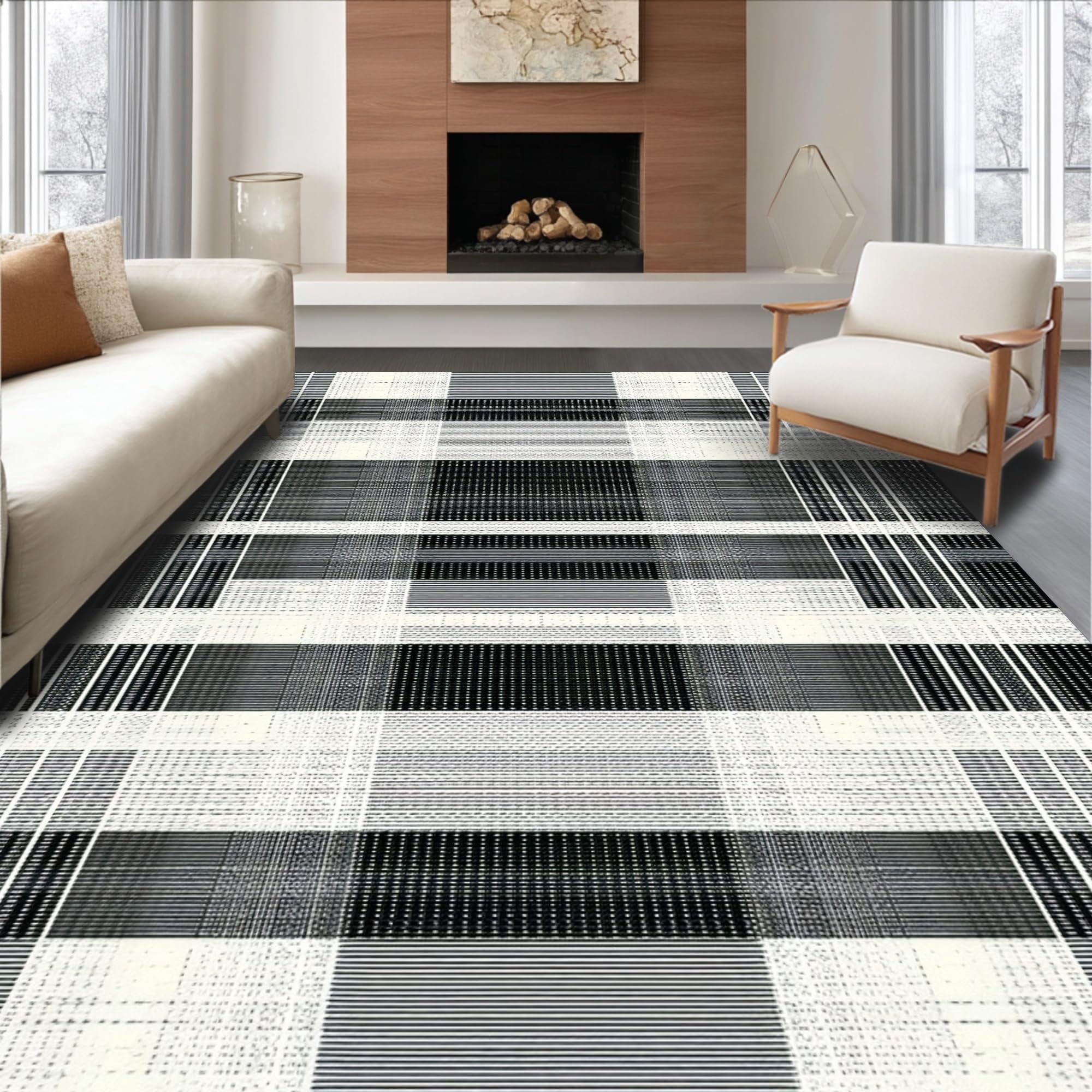 ODIKA Ultra Soft Area Rug 8x10, Non Slip, Stain Resistant, Washable ...