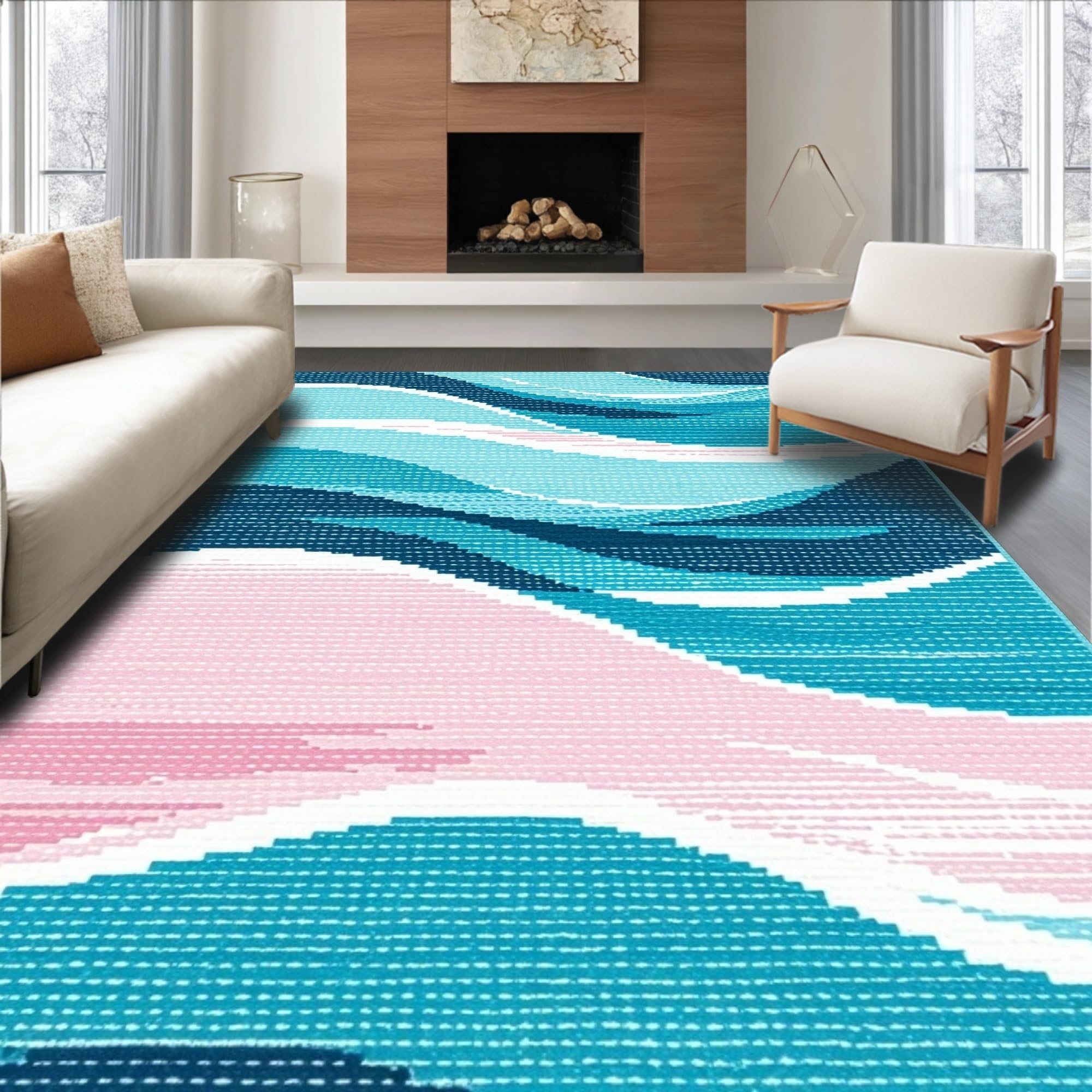 ODIKA Ultra Soft Area Rug 8x10, Non Slip, Stain Resistant, Washable ...
