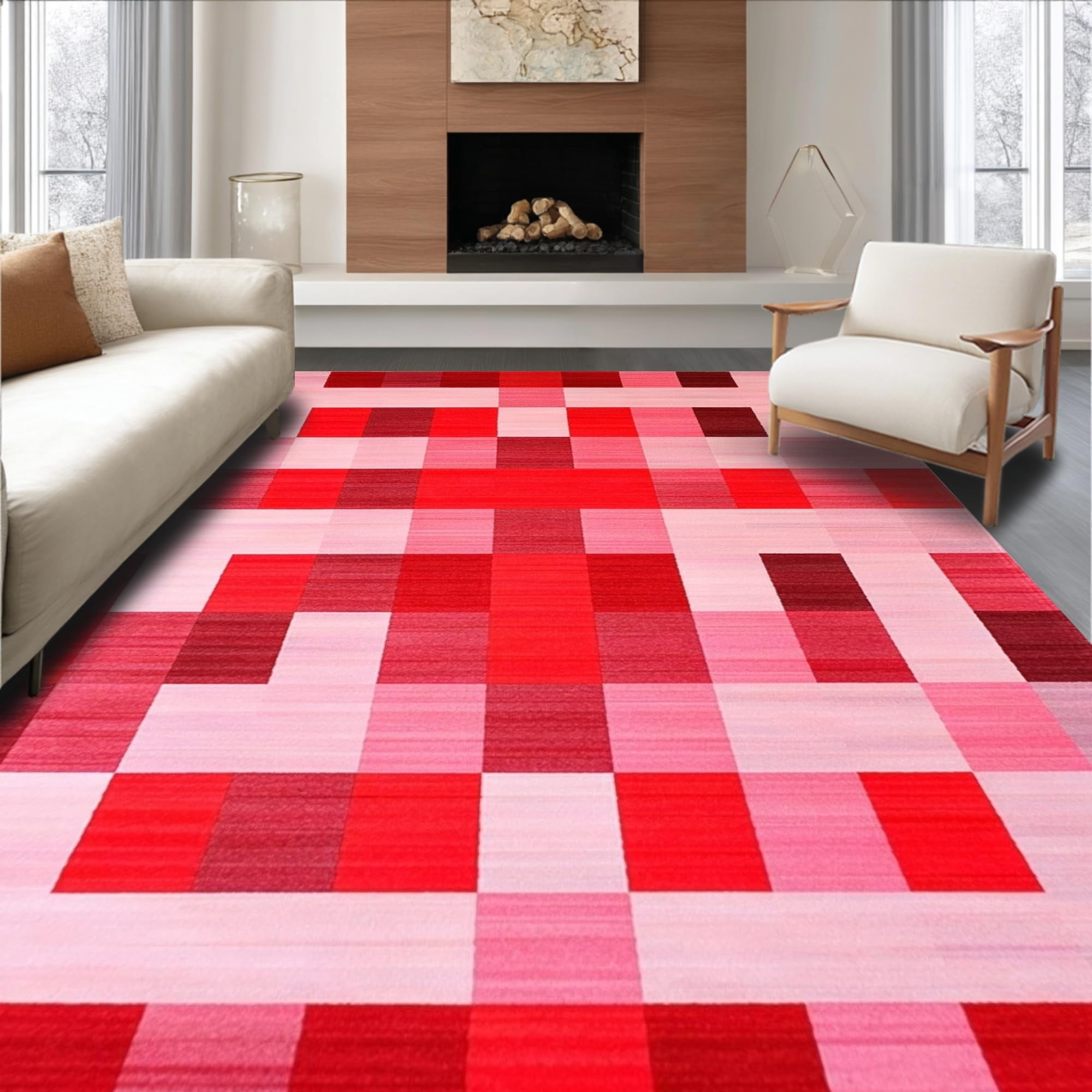 ODIKA Ultra Soft Area Rug 8x10, Non Slip, Stain Resistant, Washable ...