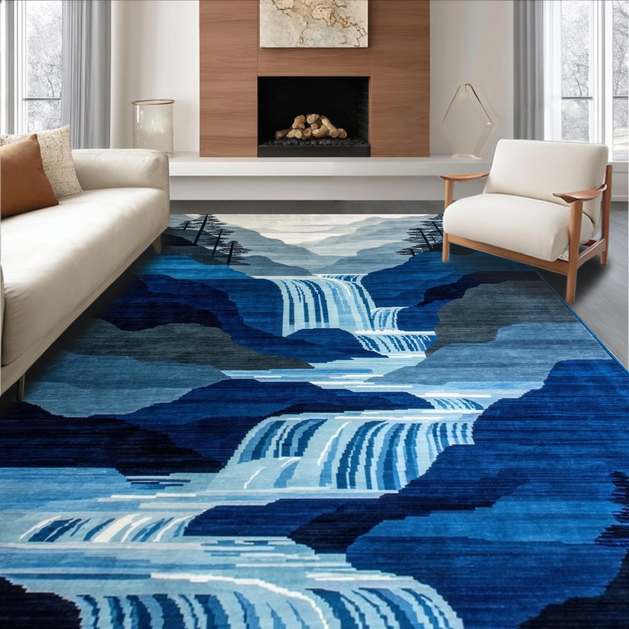 ODIKA Ultra Soft Area Rug 8x10, Non Slip, Stain Resistant, Washable ...