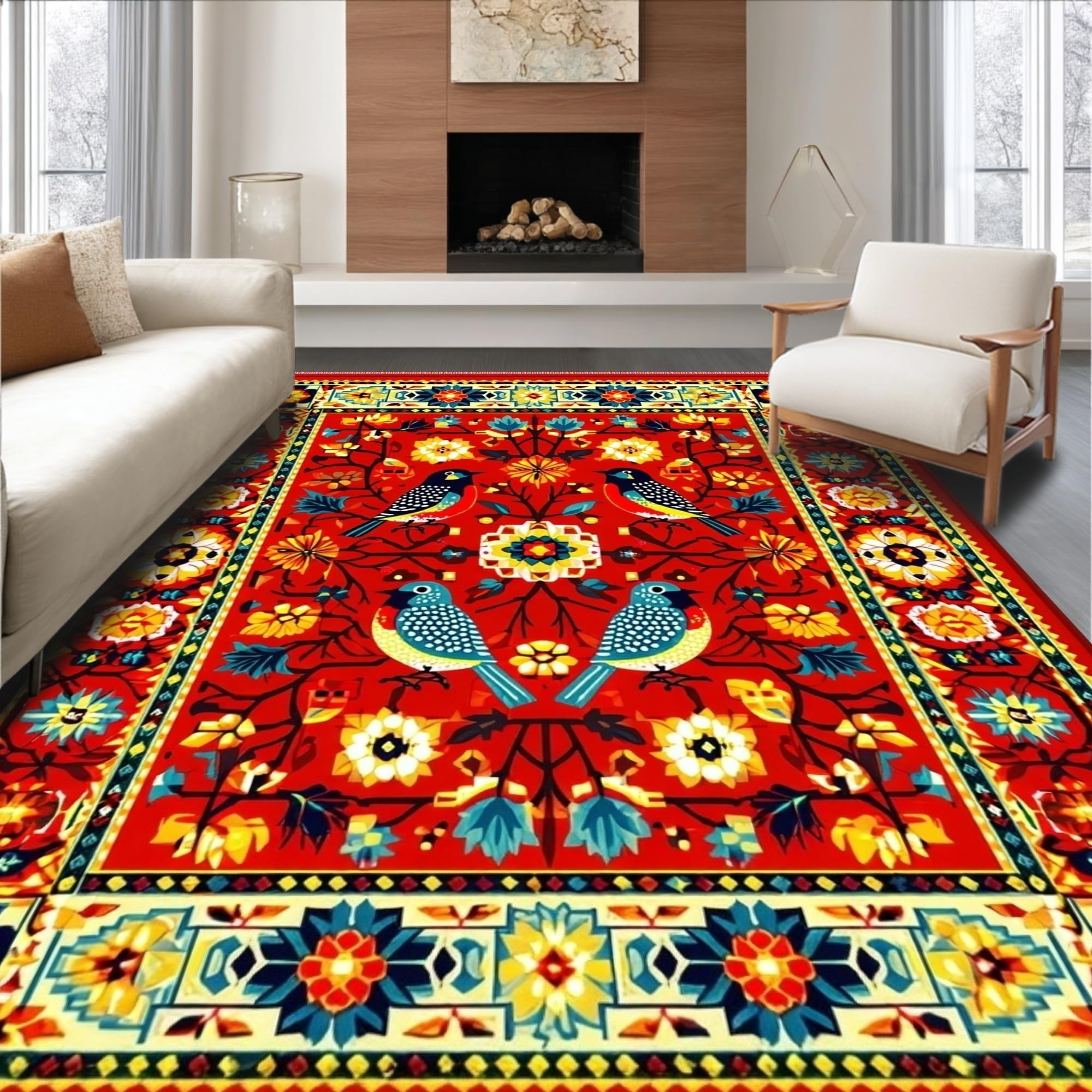 ODIKA Ultra Soft Area Rug 8x10, Non Slip, Stain Resistant, Washable ...