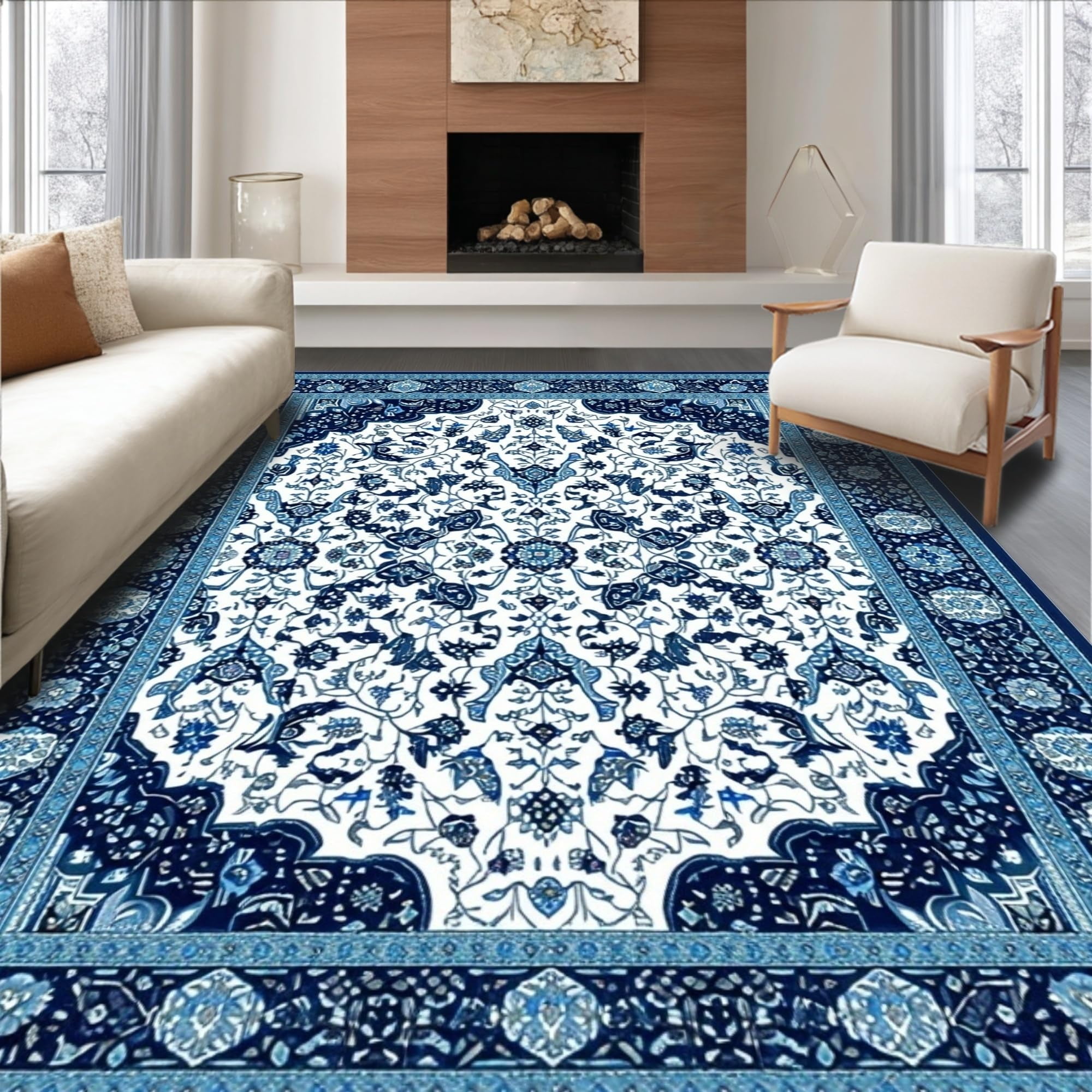 ODIKA Ultra Soft Area Rug 8x10, Non Slip, Stain Resistant, Washable ...
