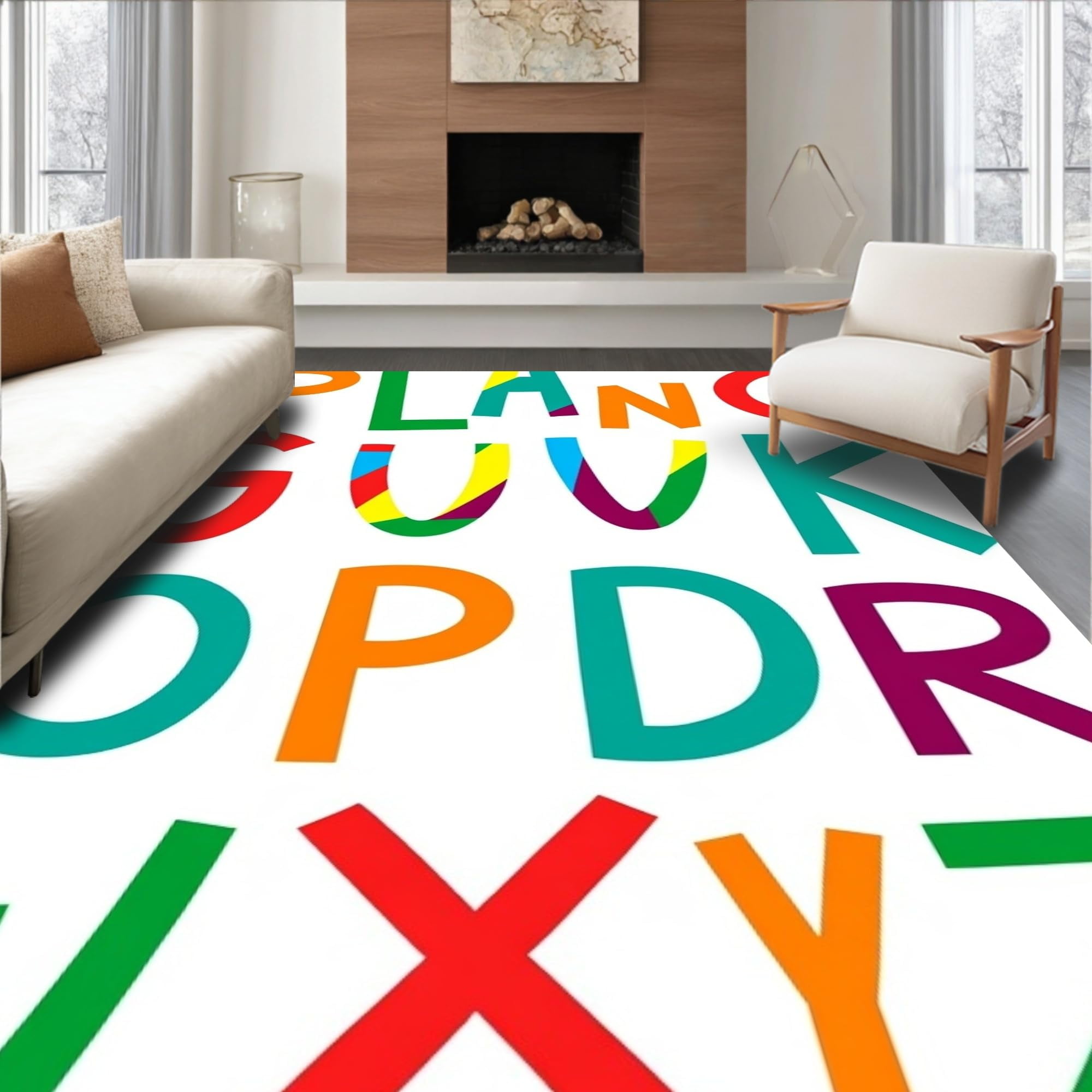 ODIKA Ultra Soft Area Rug 8x8, Interactive Phonics Teaching Floor ...