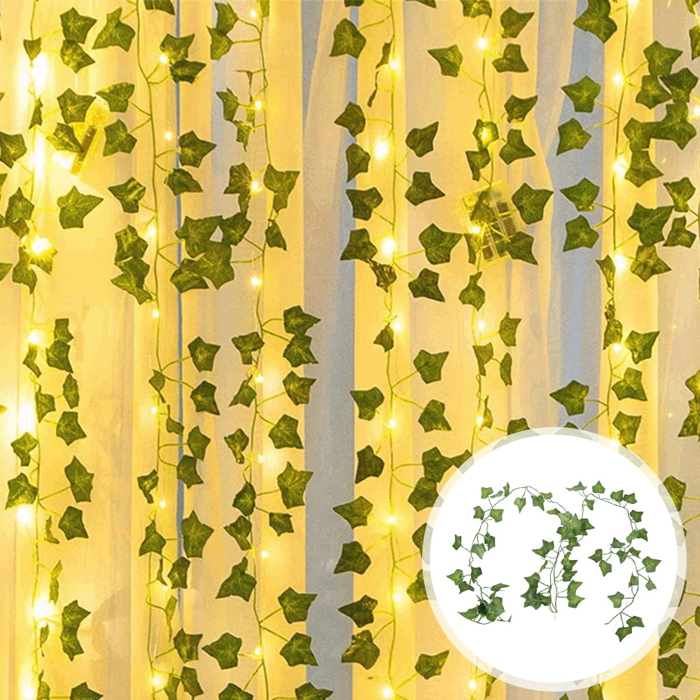 ODOMY 2M LED Leaves Ivy Leaf Garland Fairy String Lights Party Garden ...