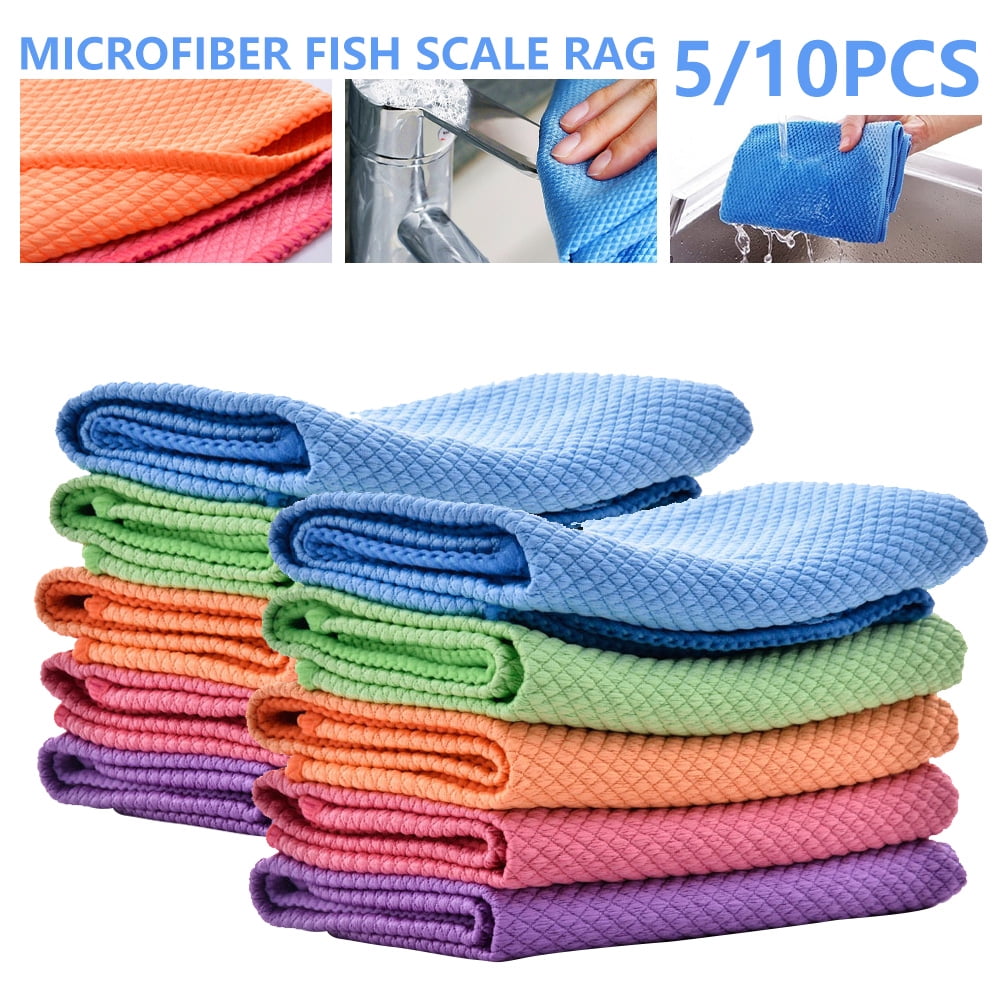 ODOMY 5/10 Pack Easy Cleaning Cloths 40 x 30cm Lint Free microfibre ...