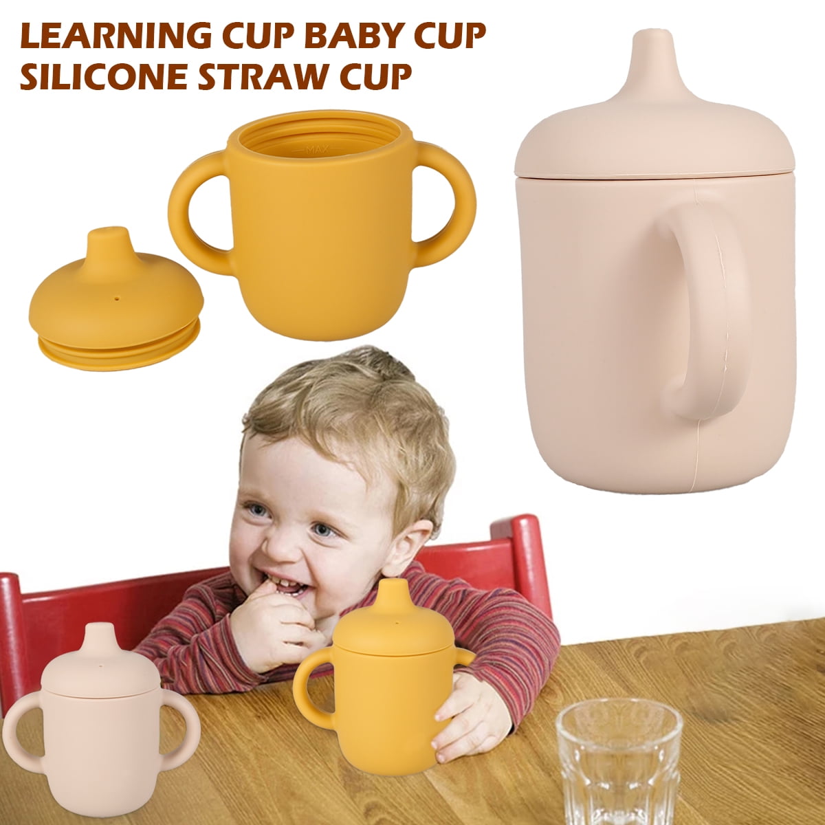 ODOMY Baby Learning Sippy Cup,Silicone Baby Training Sippy Cup with ...