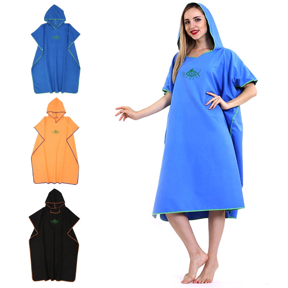 ODOMY Changing Towel Robe Poncho Microfiber Hooded Robe Quick Dry for ...