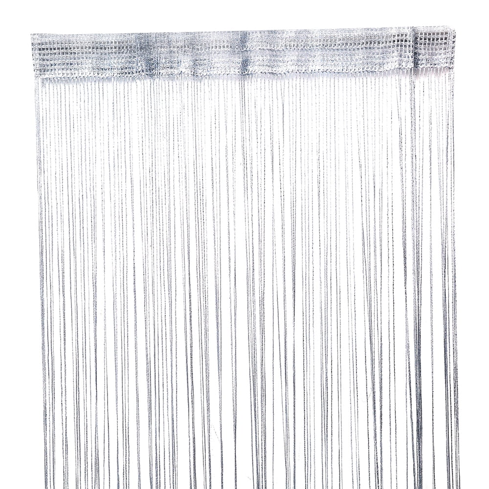 ODOMY Door String Curtain Flat Silver Ribbon Thread Fringe Window Room ...