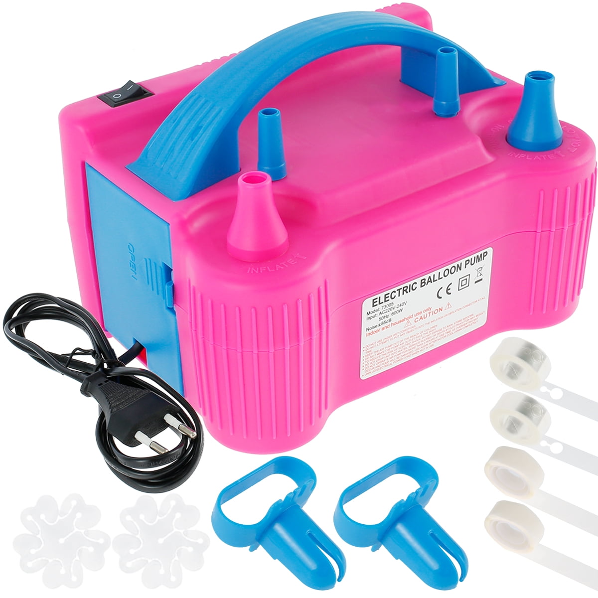 ODOMY Electric Balloon Pump,220V 600W Dual Nozzle Balloon Blower ...