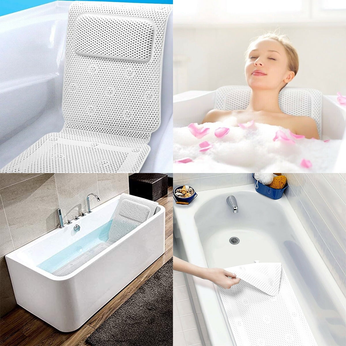 ODOMY Full Body Bath Cushion,Non-Slip Relax Washable Full Body Bath Mat ...