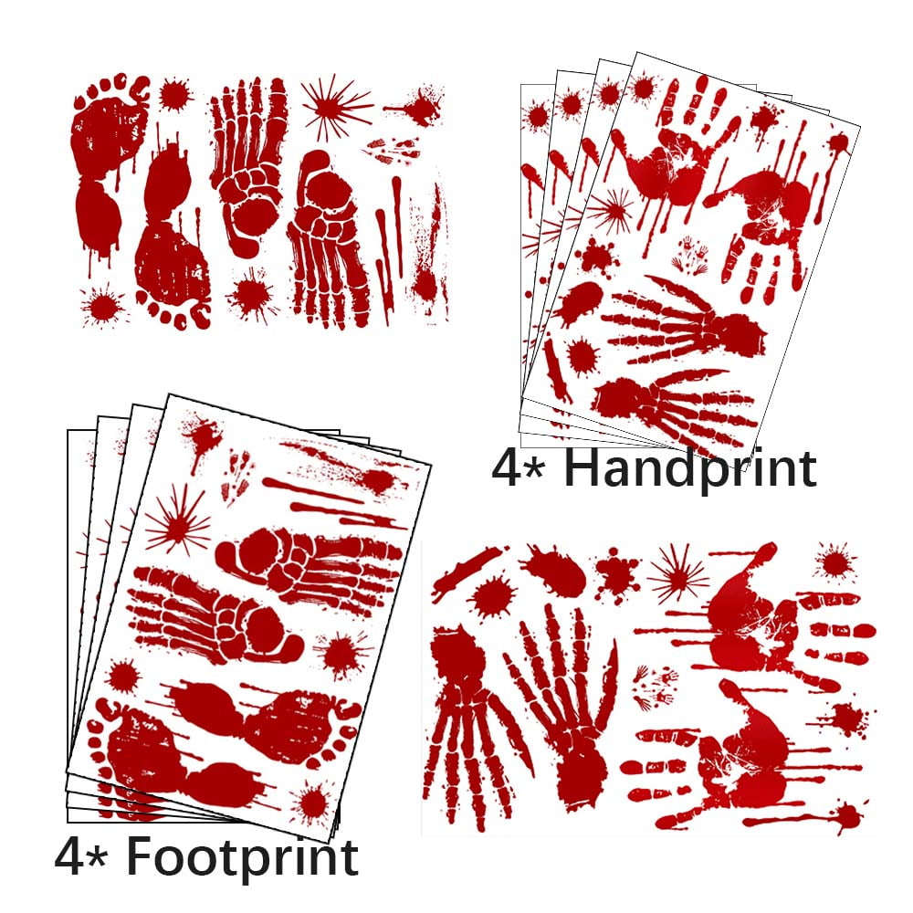 ODOMY Halloween Bloody Handprint Sticker Wall Window Door Family ...