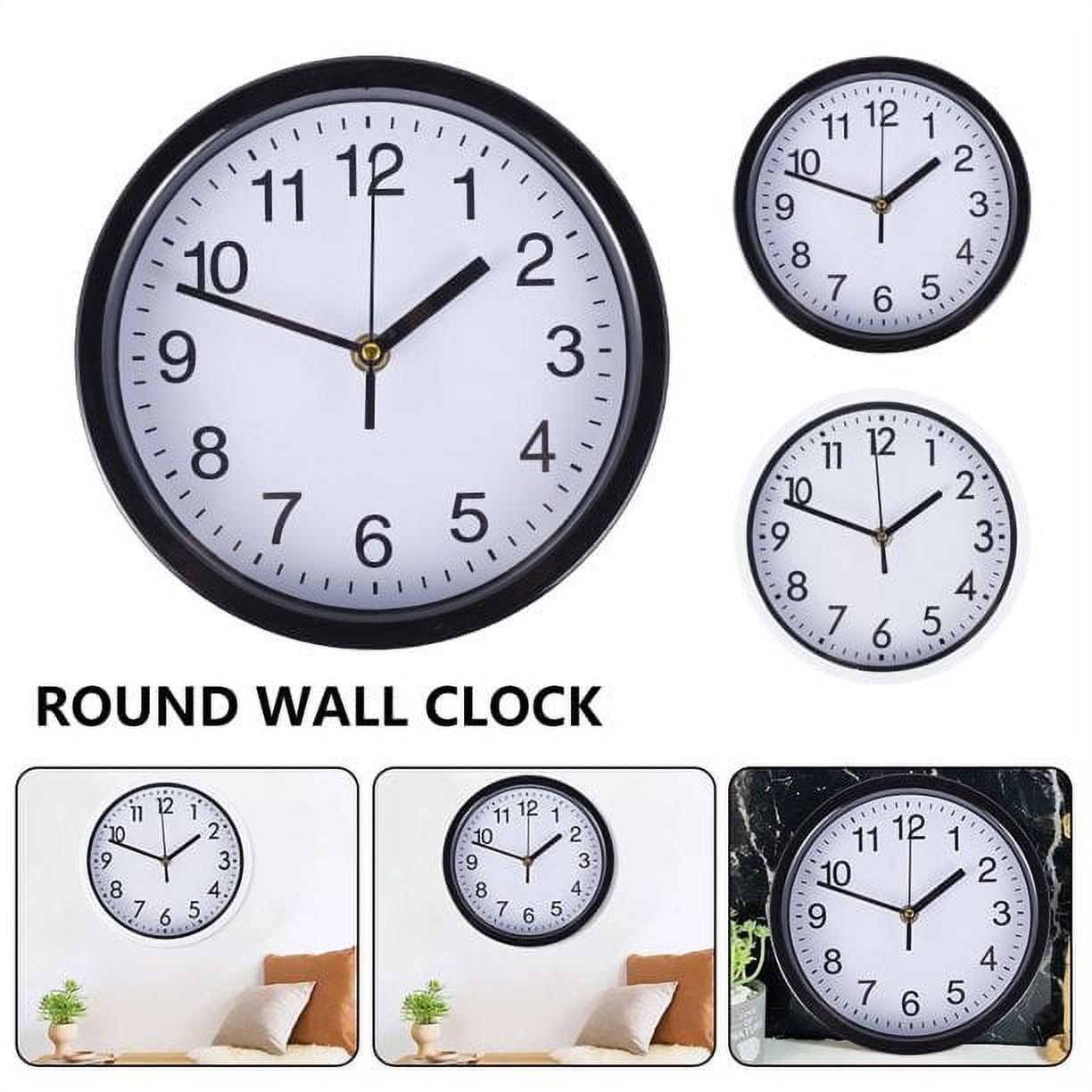 ODOMY Modern Wall Clock, 8 Inch Large Round Silent Non-Ticking Wall ...
