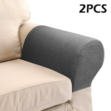Spencer 2 Pieces Stretch Fabric Armrest Covers Anti-Slip Sofa Arm Chair ...