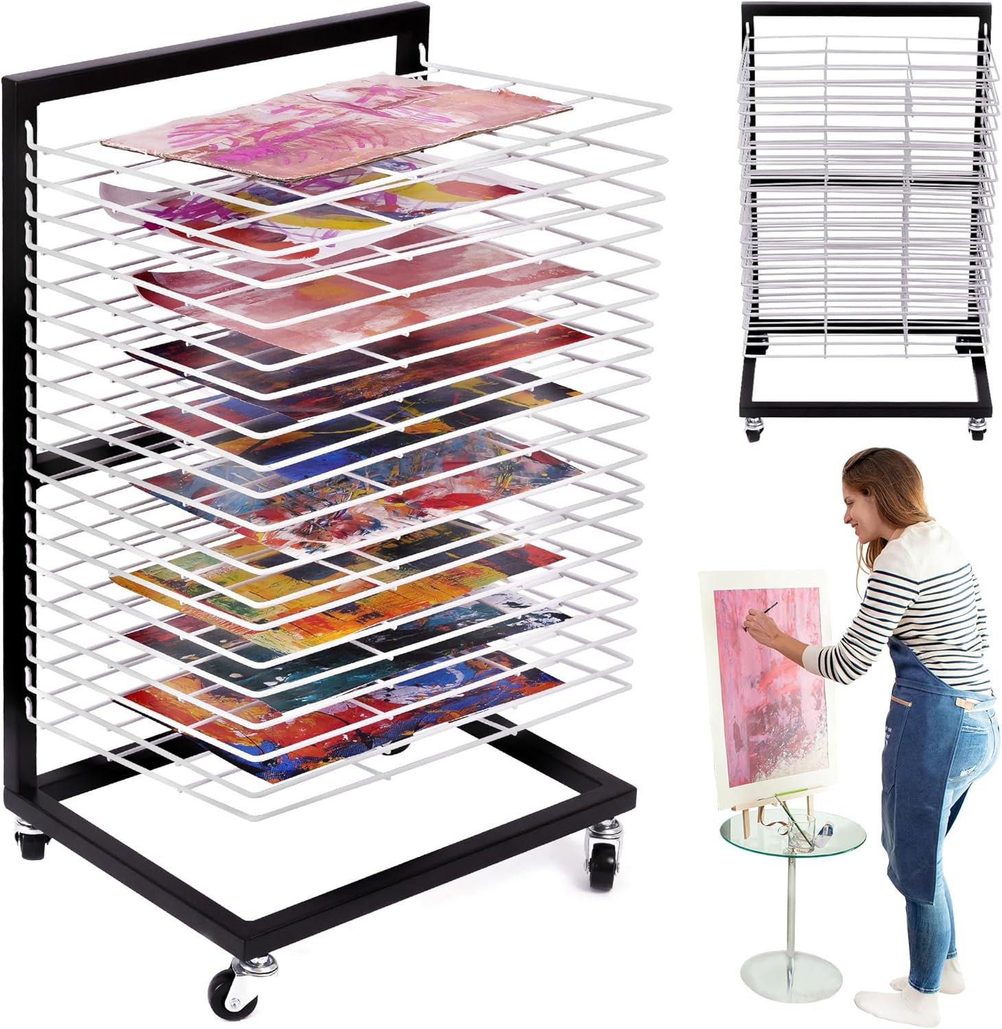 ODOXIA Art Drying Rack for Classroom | Functional & Mobile Paint Drying ...