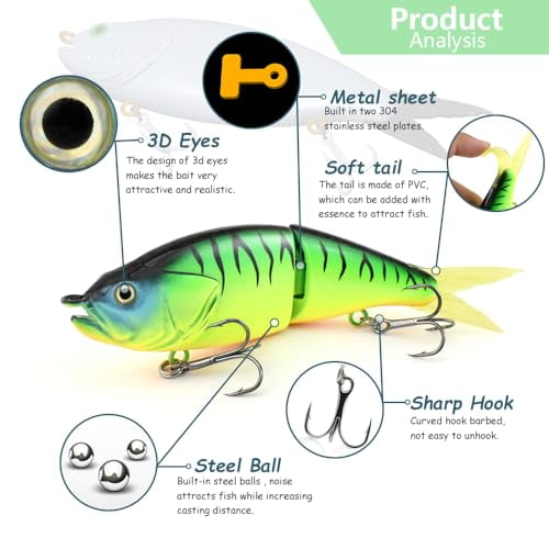 ODS Lure Glide with soft Tail Realistic Sinking Fishing Lure - Walmart.com