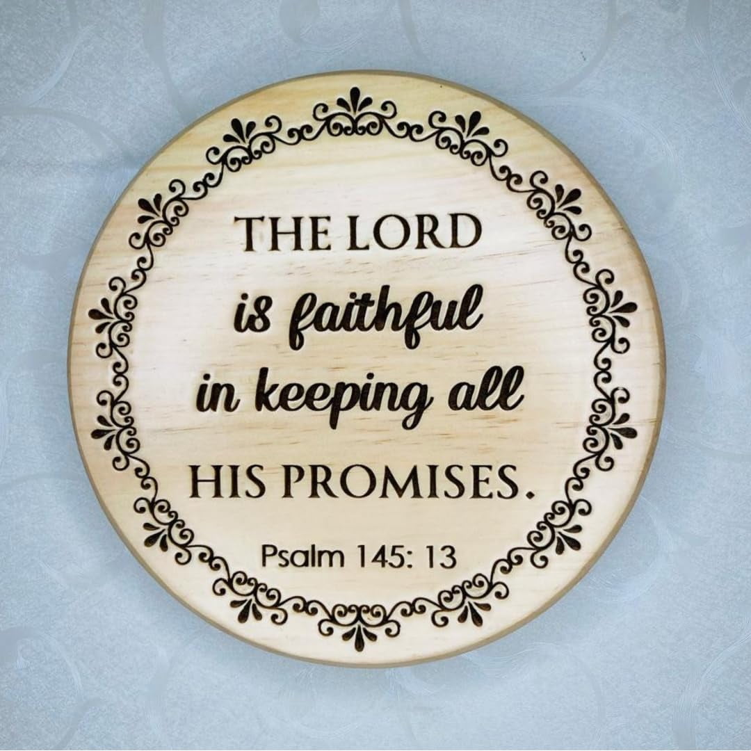 ODUN Christian Gift Artefact Wooden Wall Art Bible Verse Engraved Psalm ...