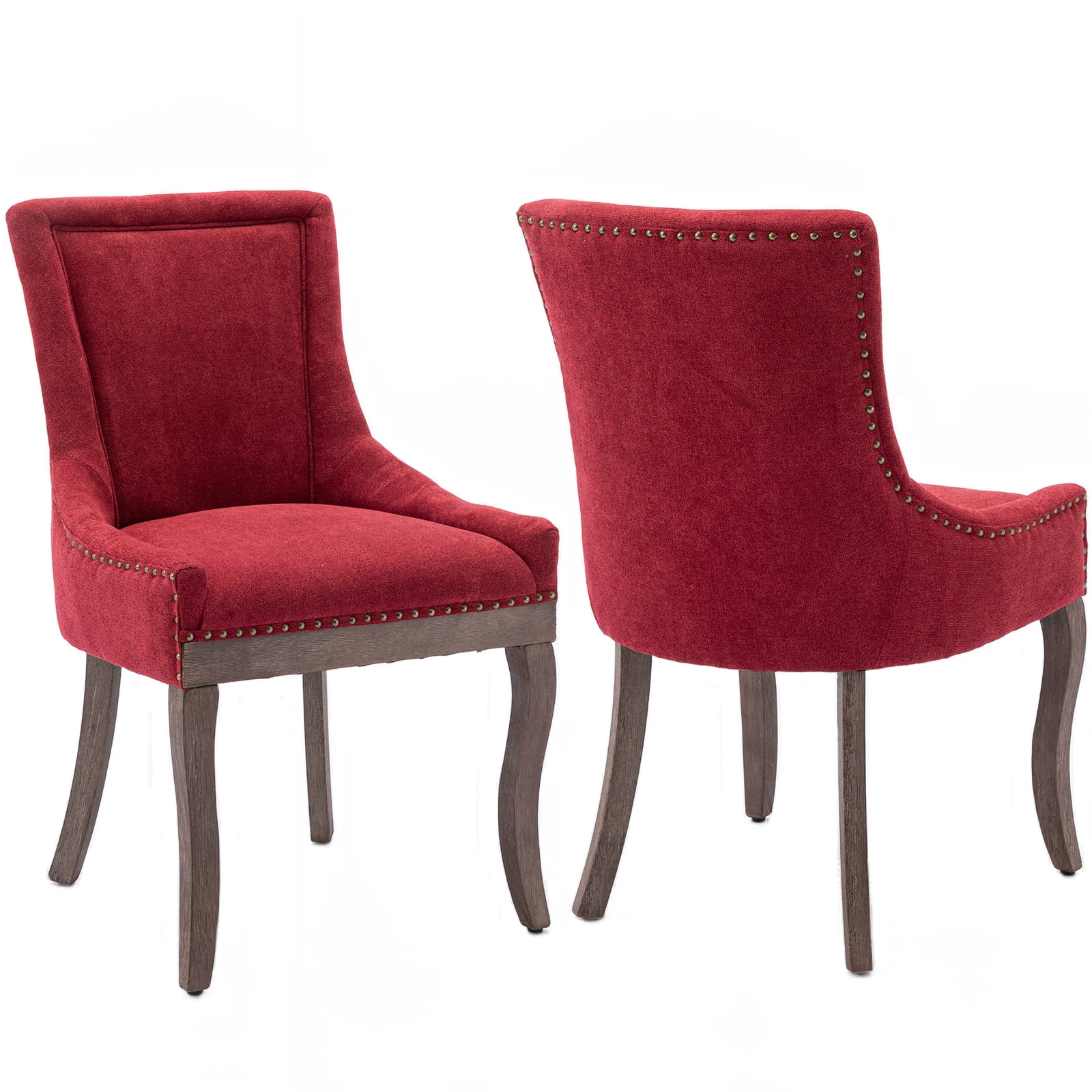 ODUSE-DAILY Burgundy Dining Chairs Set of 2, Kitchen & Dining Room ...