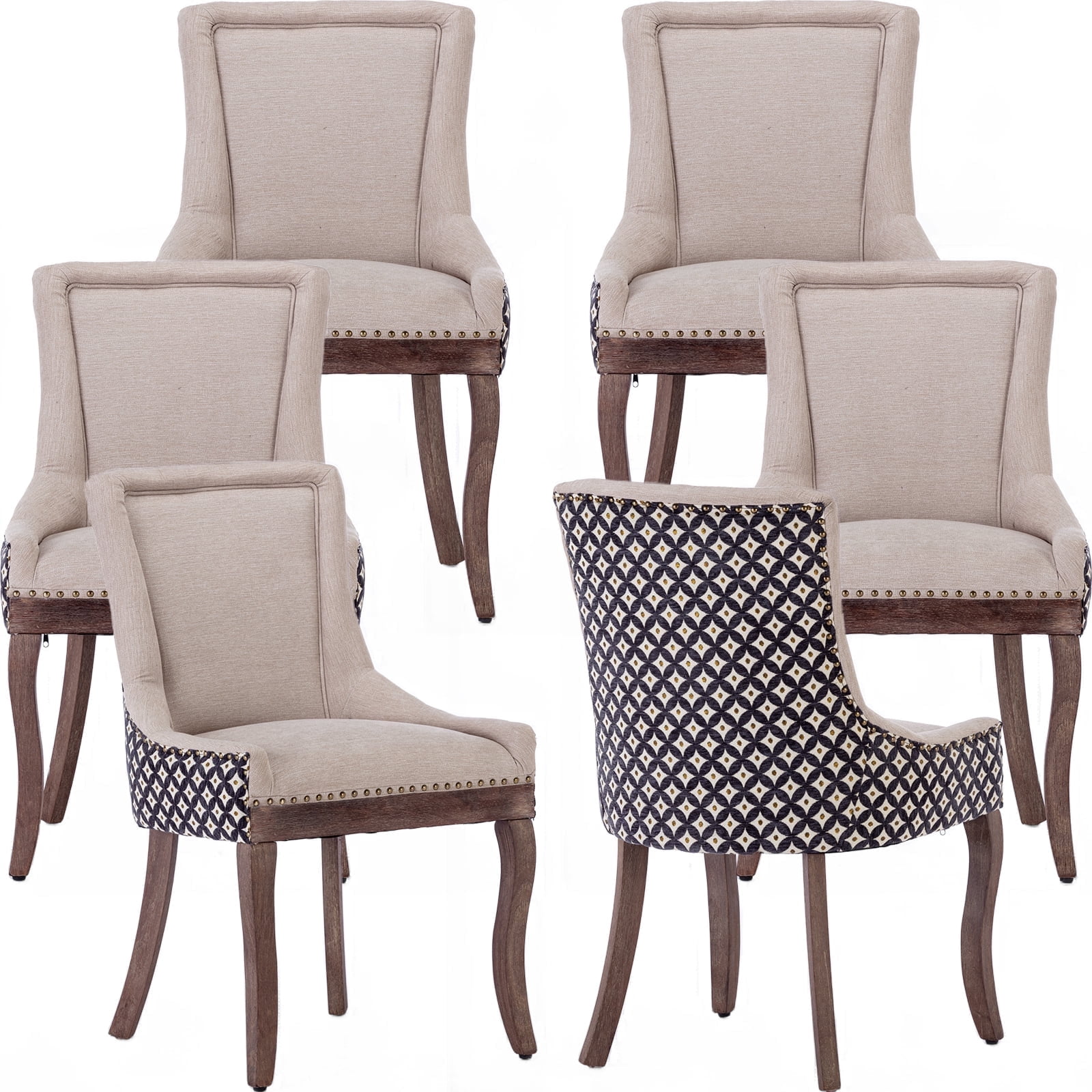 ODUSE-DAILY Dining Chairs Set of 6, Kitchen & Dining Room Chairs ...