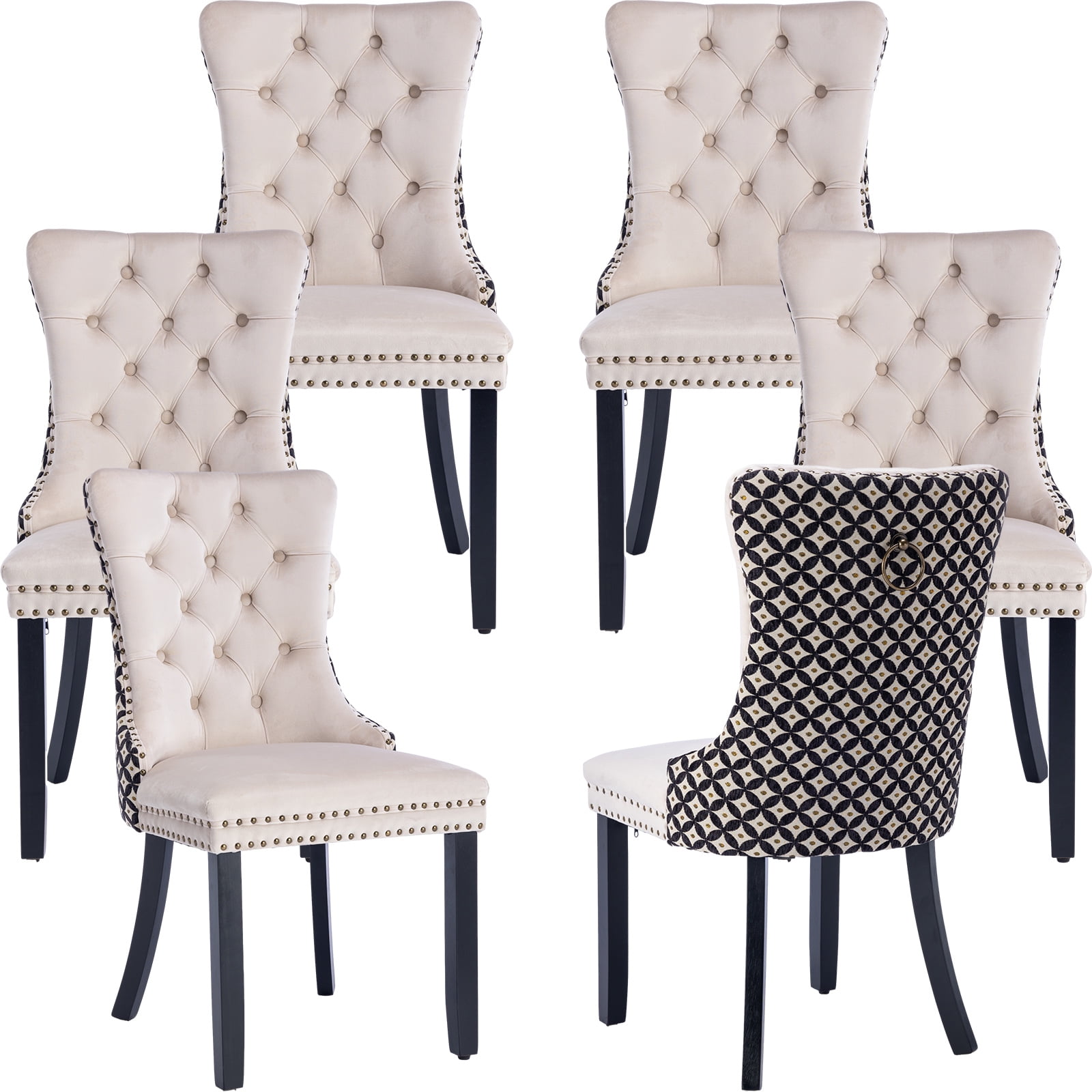 Oduse Daily Velvet Dining Chairs Set Of 6 Kitchen And Dining Room Chairs