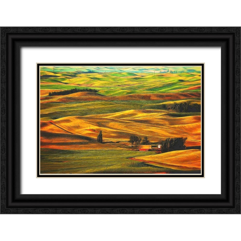 ODell, Dale 14x11 Black Ornate Wood Framed with Double Matting Museum ...