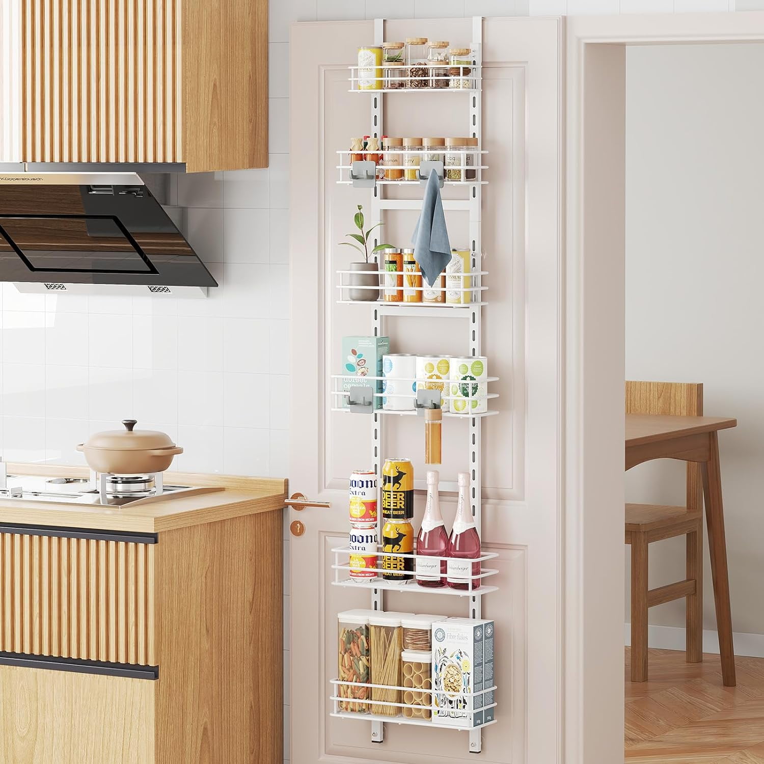 ODesign Height-Adjustable Baskets 6-Tier Over the Door Pantry Organizer ...