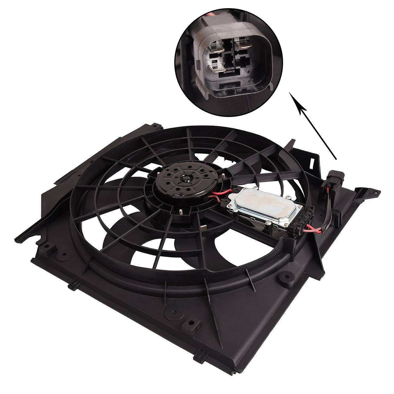 OE # 17117525508 Front Radiator Electric Cooling Fan Assembly 1PC Fits ...