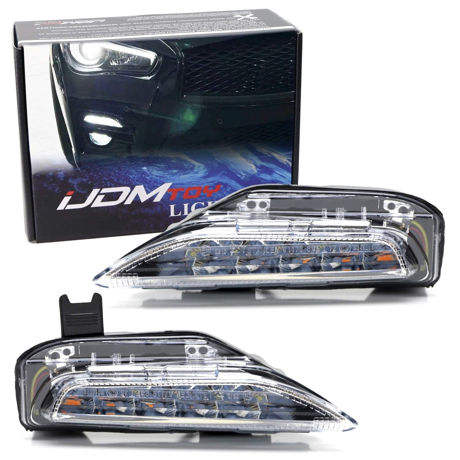 OE Bumper Turn Signal Replace Clear Lens Switchback LED Daytime Running Light Kit For Infiniti ...