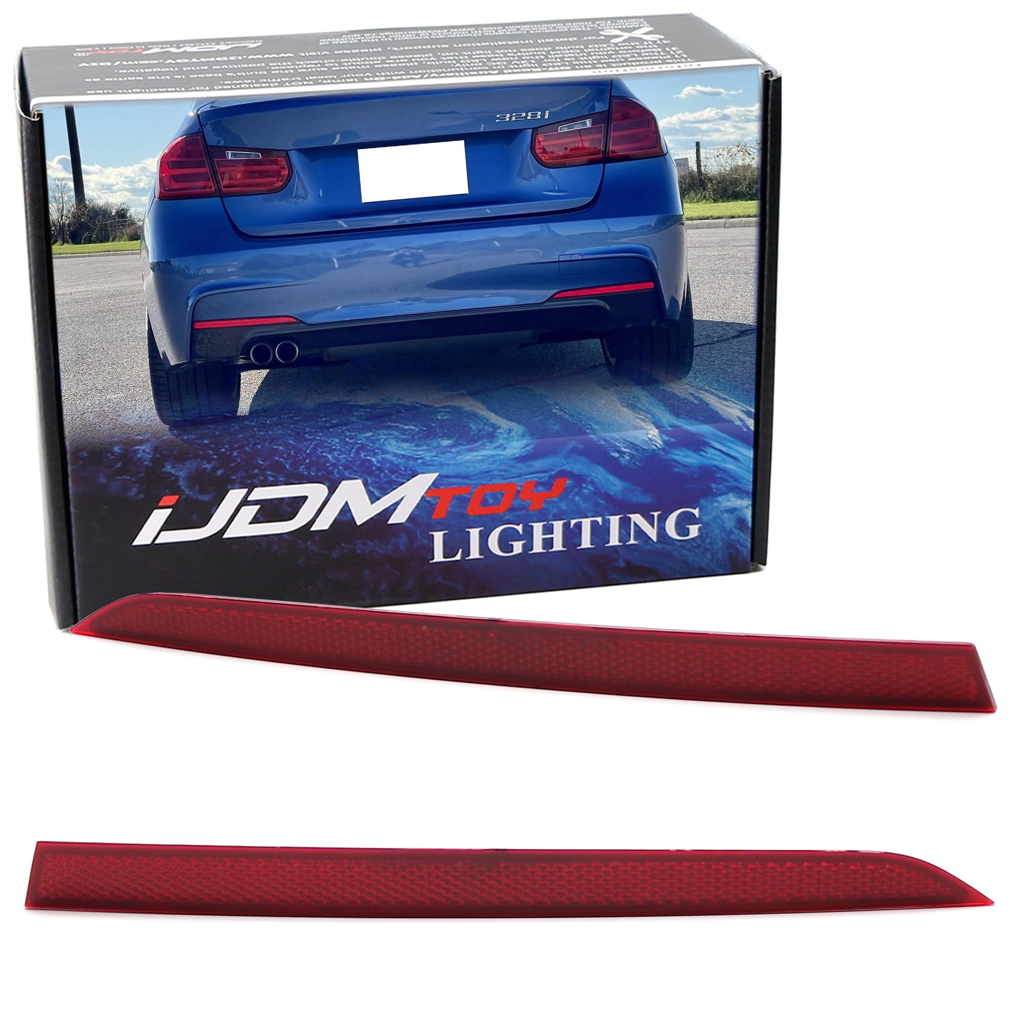 OE-Spec Red Lens Rear Bumper Reflector Replacements For BMW F30/F31 3 ...