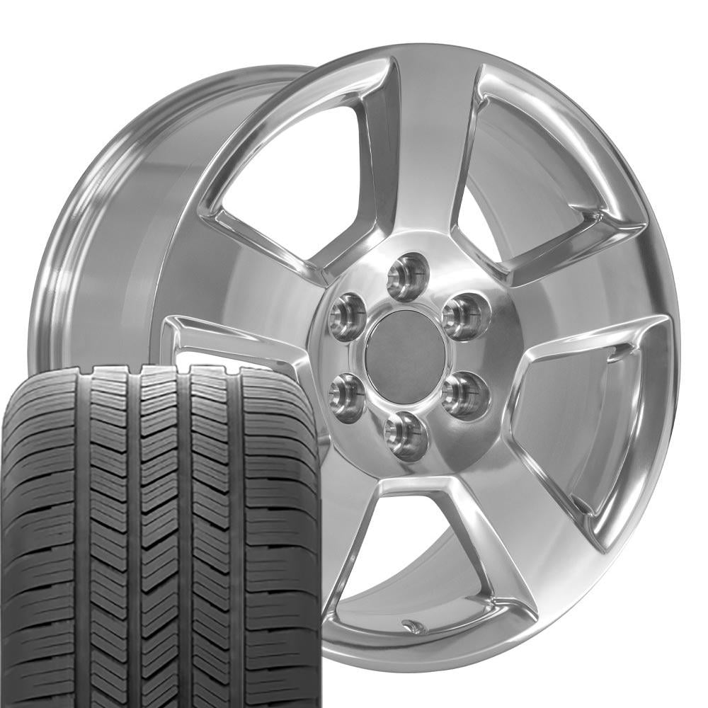 OE Wheels 20 inch Polished 5652 Rims & Goodyear Tires Fits Specific GM ...
