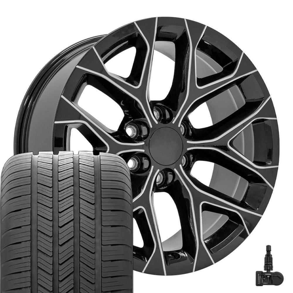 OE Wheels CV98 20 Inch Rims and Tires Fit Silverado 1500 Snowflake ...