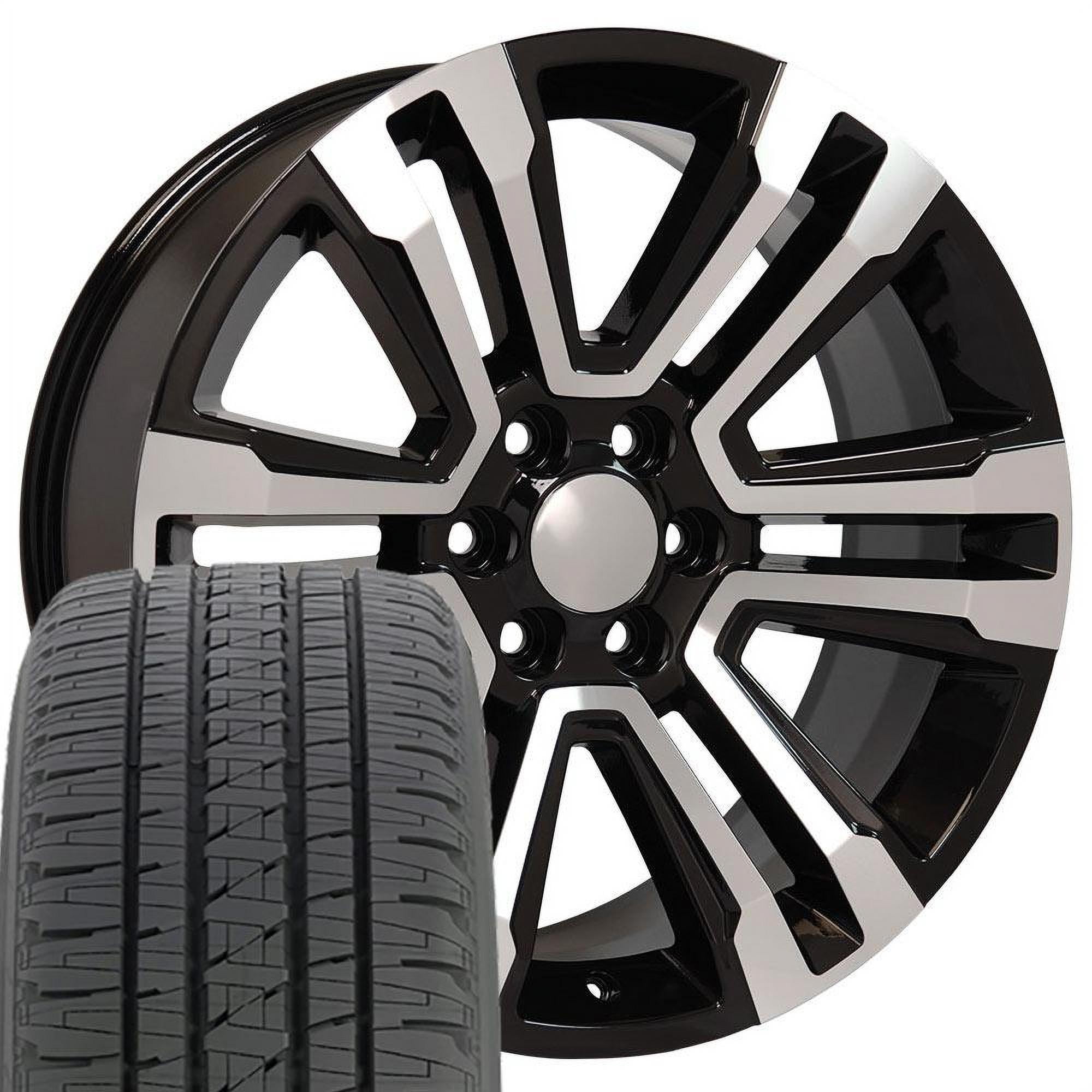 OE Wheels 22 inch Black Machined 5822 Rims & Bridgestone Tires Fit ...