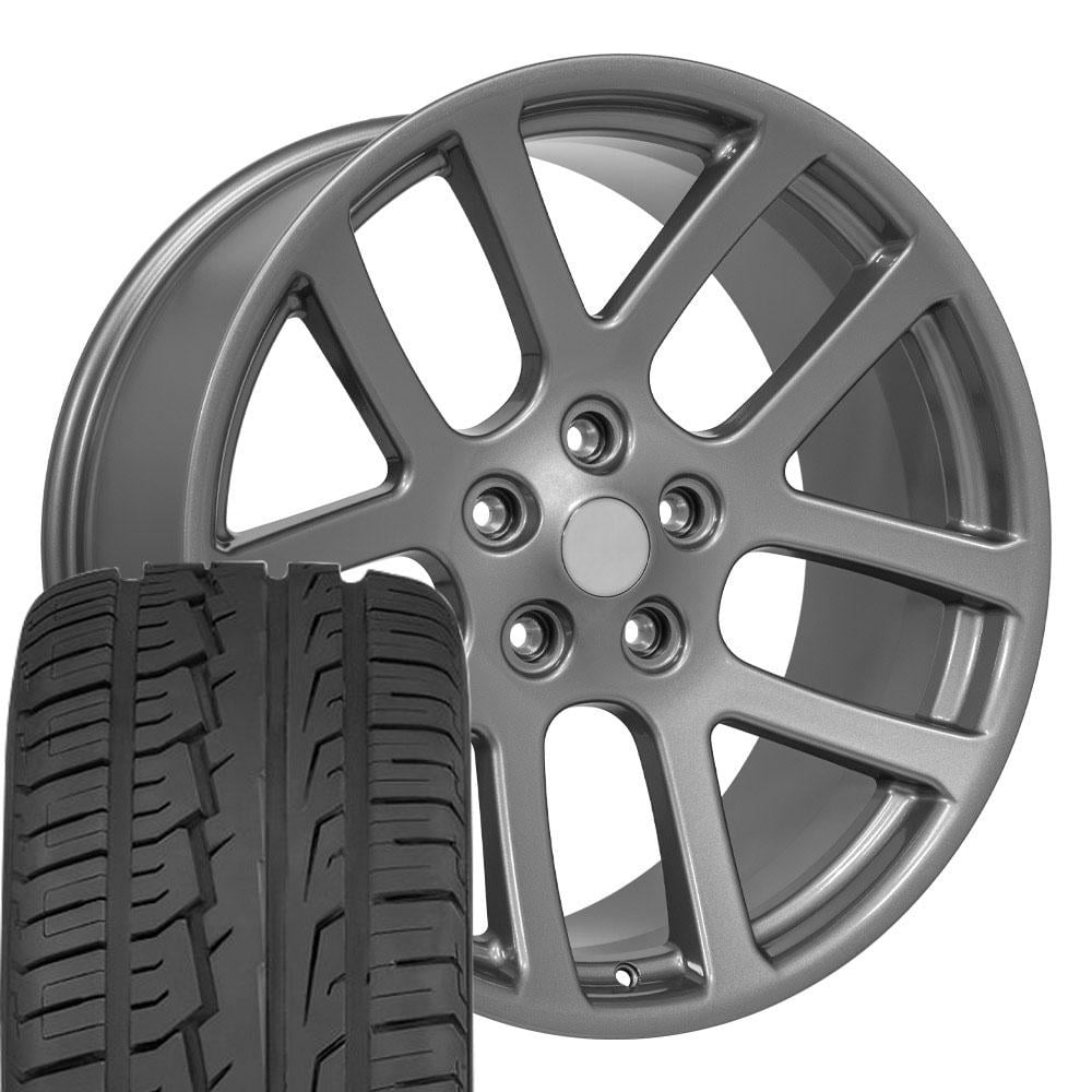 OE Wheels DG51 22 Inch Rims and Tires Fit Ram SRT Style 5x139.7 22x10 ...