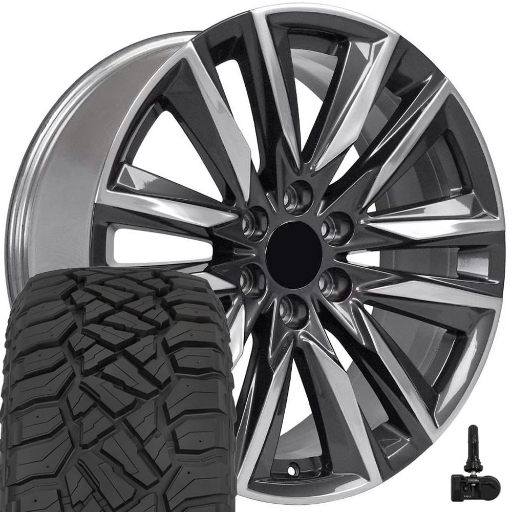 OE Wheels CA91 22 Inch Rims and Tires Fit Escalade Sport Style 6x139.7 ...