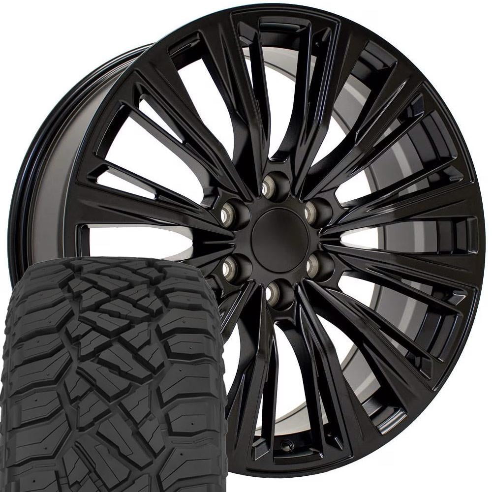 OE Wheels CA93 22 Inch Rims and Tires Fit Escalade-V Series Style 6x139.7 22x9 Satin Black ...