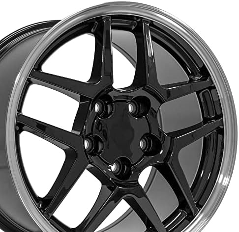 OE Wheels CV04 17 Inch Rim Fits Corvette C5 Z06 Style 5x120.65 17x9.5 Gloss Black Machined Lip ...
