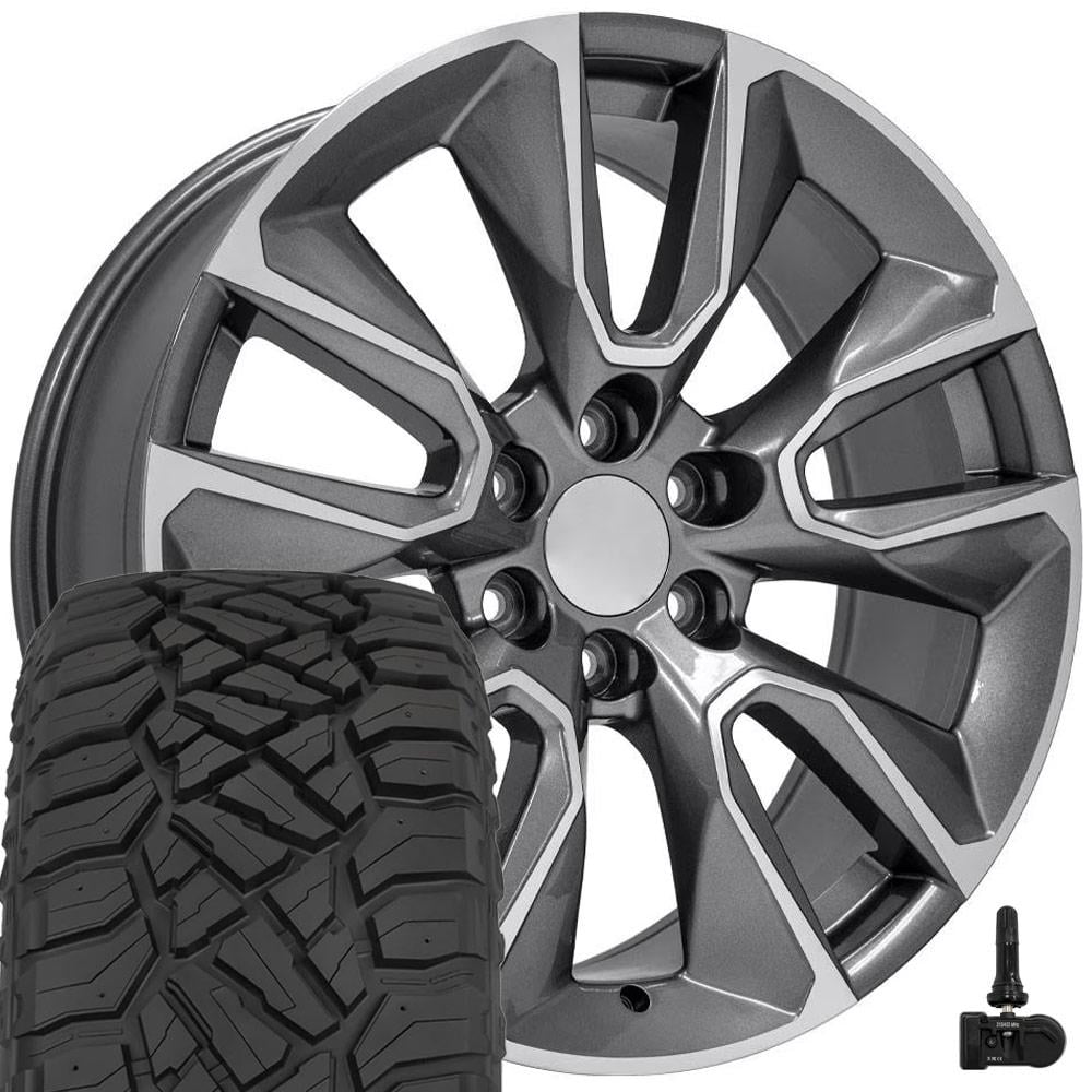 OE Wheels CV32 22 Inch Rims and Tires Fit Silverado 1500 Style 6x139.7 ...