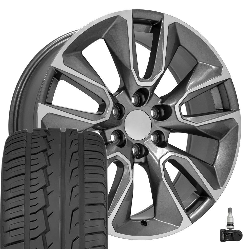 OE Wheels CV32 22 Inch Rims and Tires Fit Silverado 1500 Style 6x139.7 ...